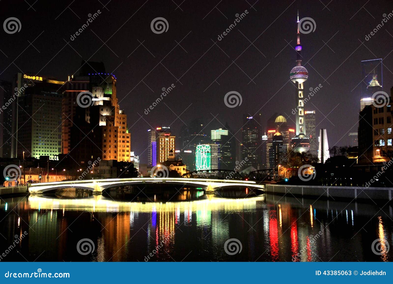 Shanghai night editorial stock photo. Image of window - 43385063