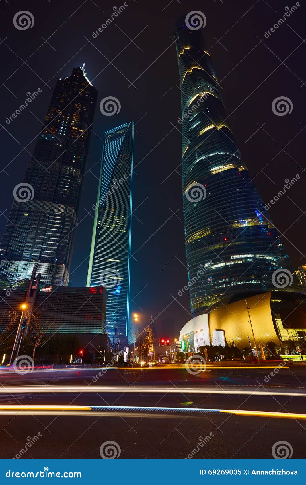 Shanghai at night editorial image. Image of downtown - 69269035