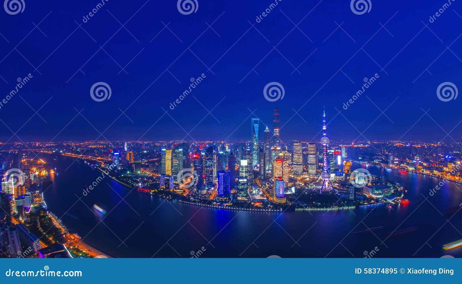 Shanghai night editorial image. Image of city, architecture - 58374895