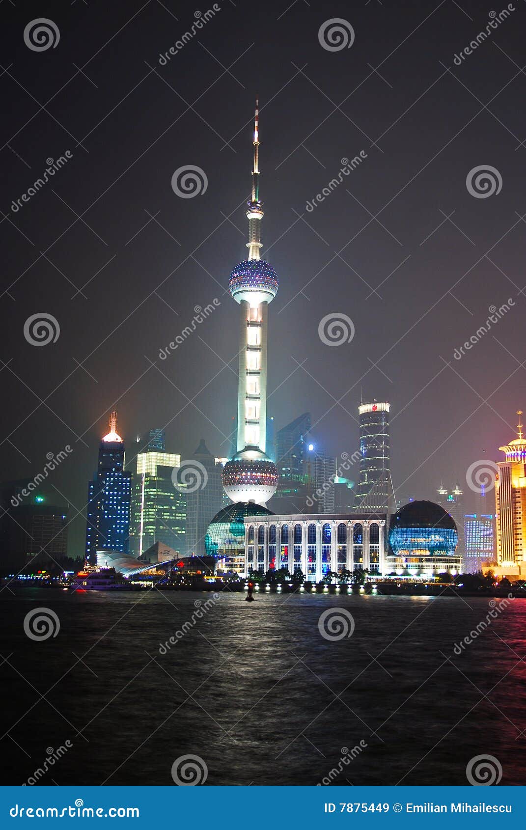 Shanghai Oriental Pearl TV Tower Building Isolated On White Background ...