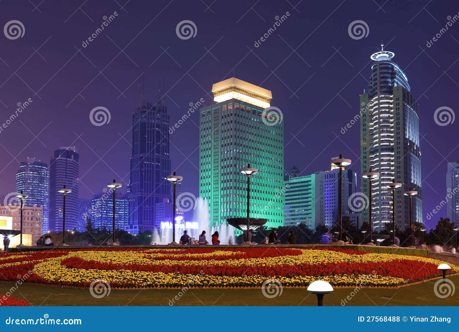 Shanghai People S Square Night Scene Stock Photo - Image of modern ...