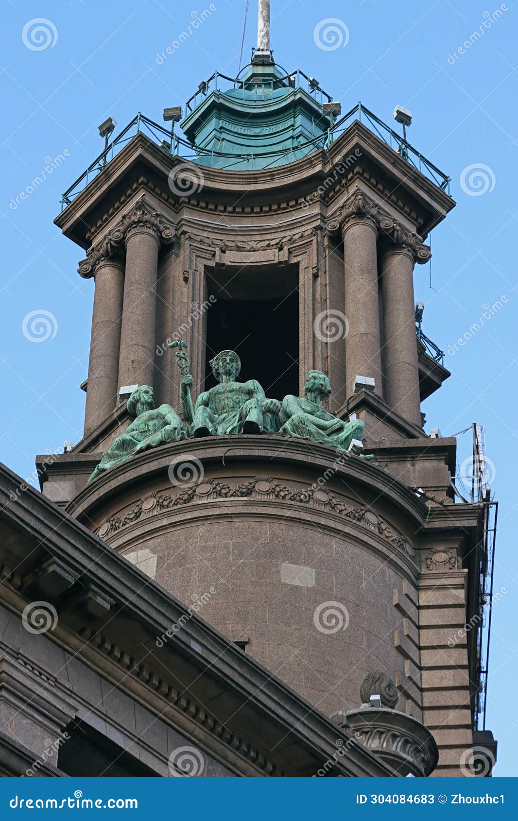 Shanghai Postal Museum, Statues on the Tower Stock Image - Image of ...