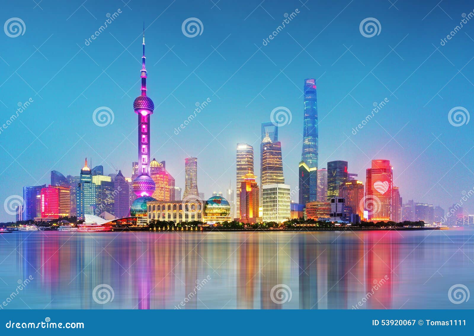 Shanghai Pudong Downtown, China Stock Image - Image of building, blue ...
