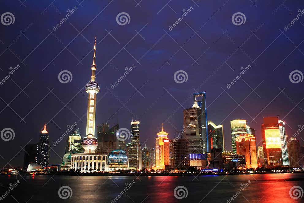 Shanghai skyline stock image. Image of tower, buildings - 13727173