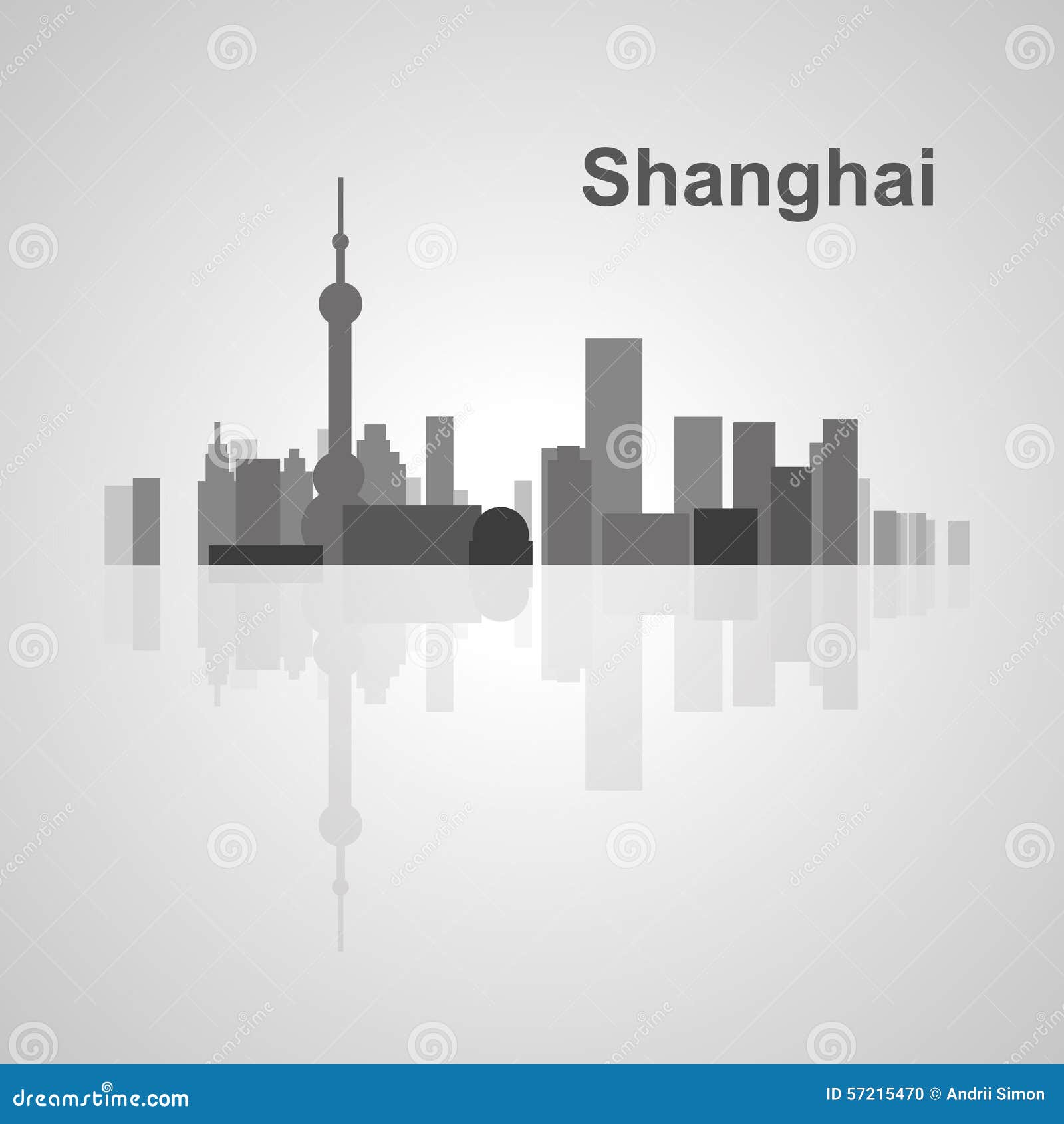 Shanghai Skyline for Your Design Stock Vector - Illustration of east ...