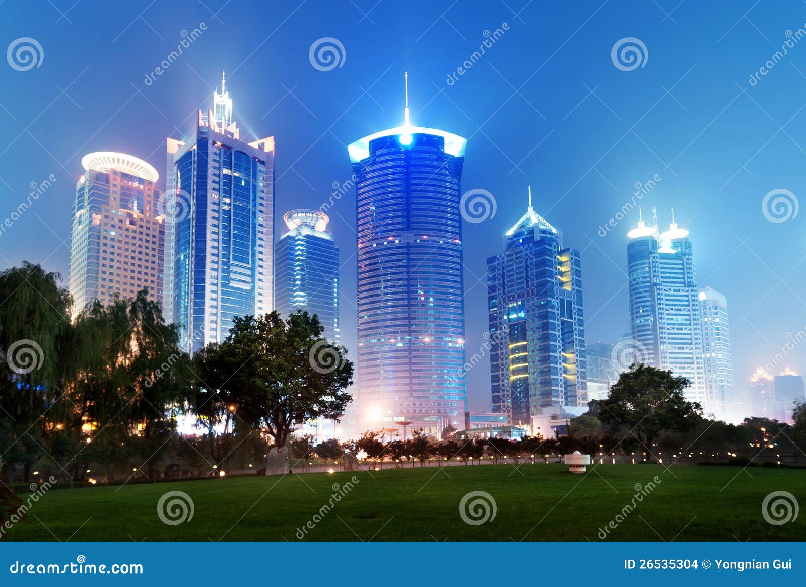 Shanghai skyscrapers stock photo. Image of grass, modernity - 26535304
