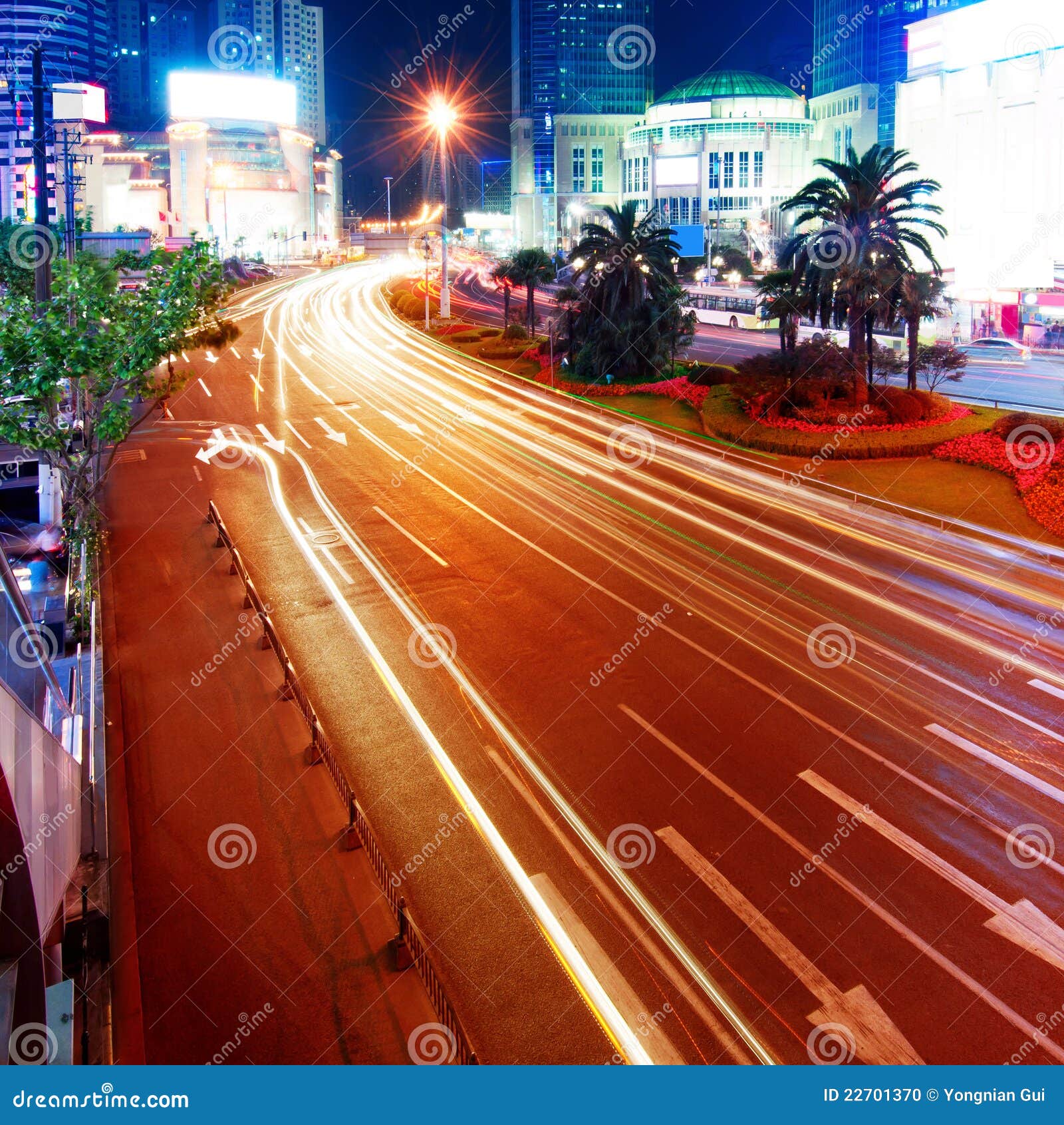 Shanghai street at night stock photo. Image of city, china - 22701370
