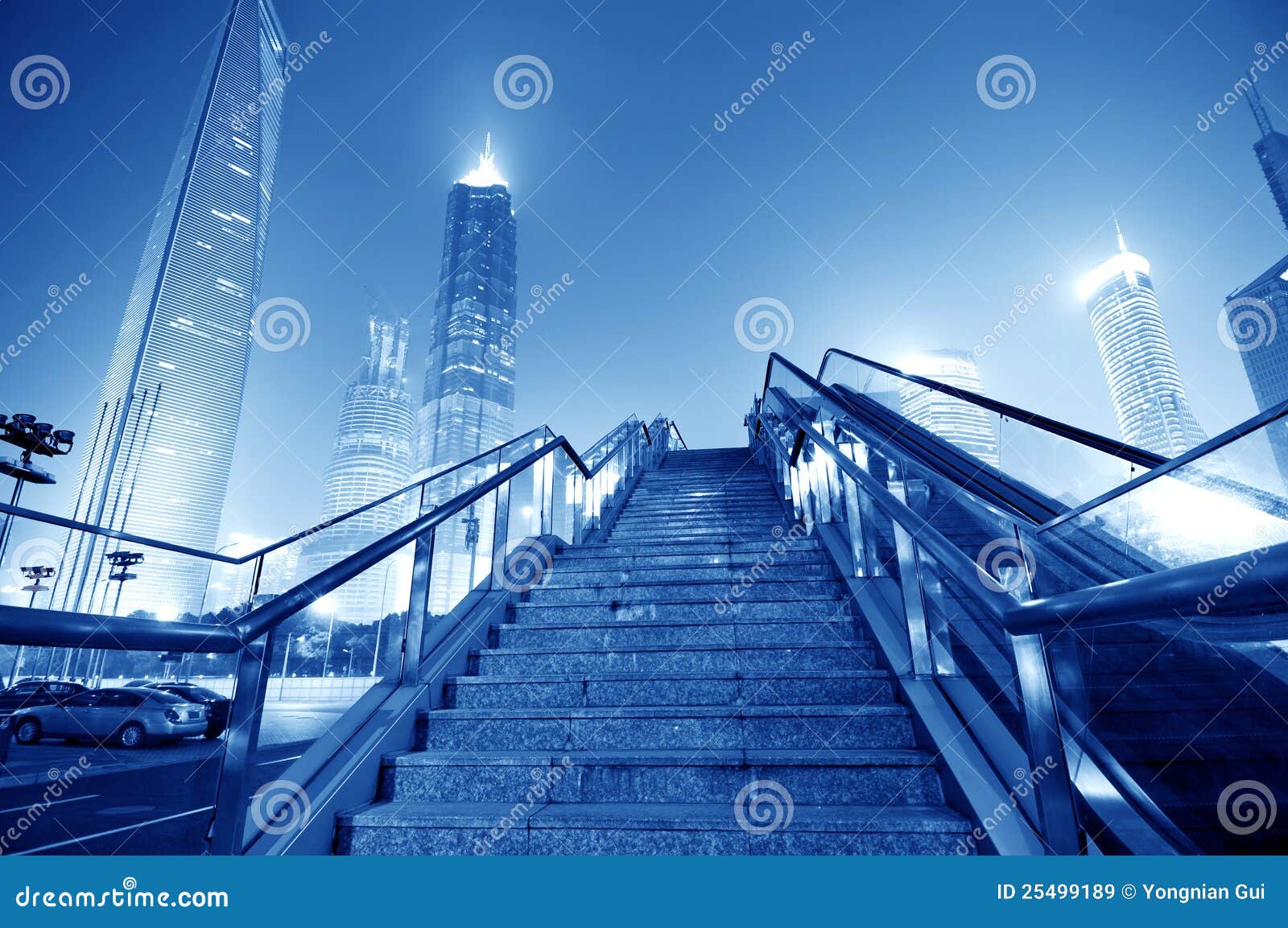 Shanghai Streets, Stairs and Skyscraper Buildings Stock Image - Image ...