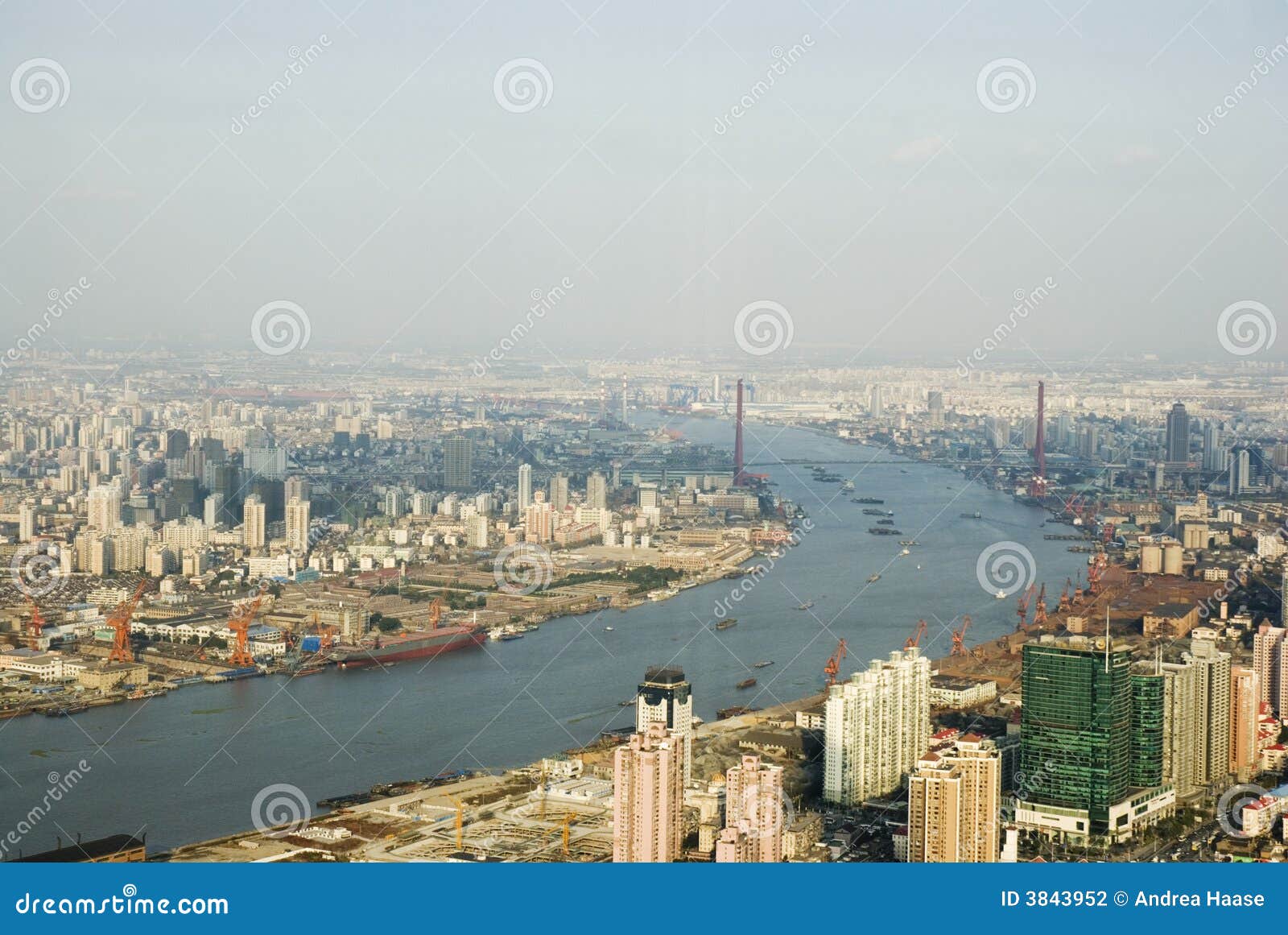 Shanghai view stock photo. Image of building, panoramic - 3843952