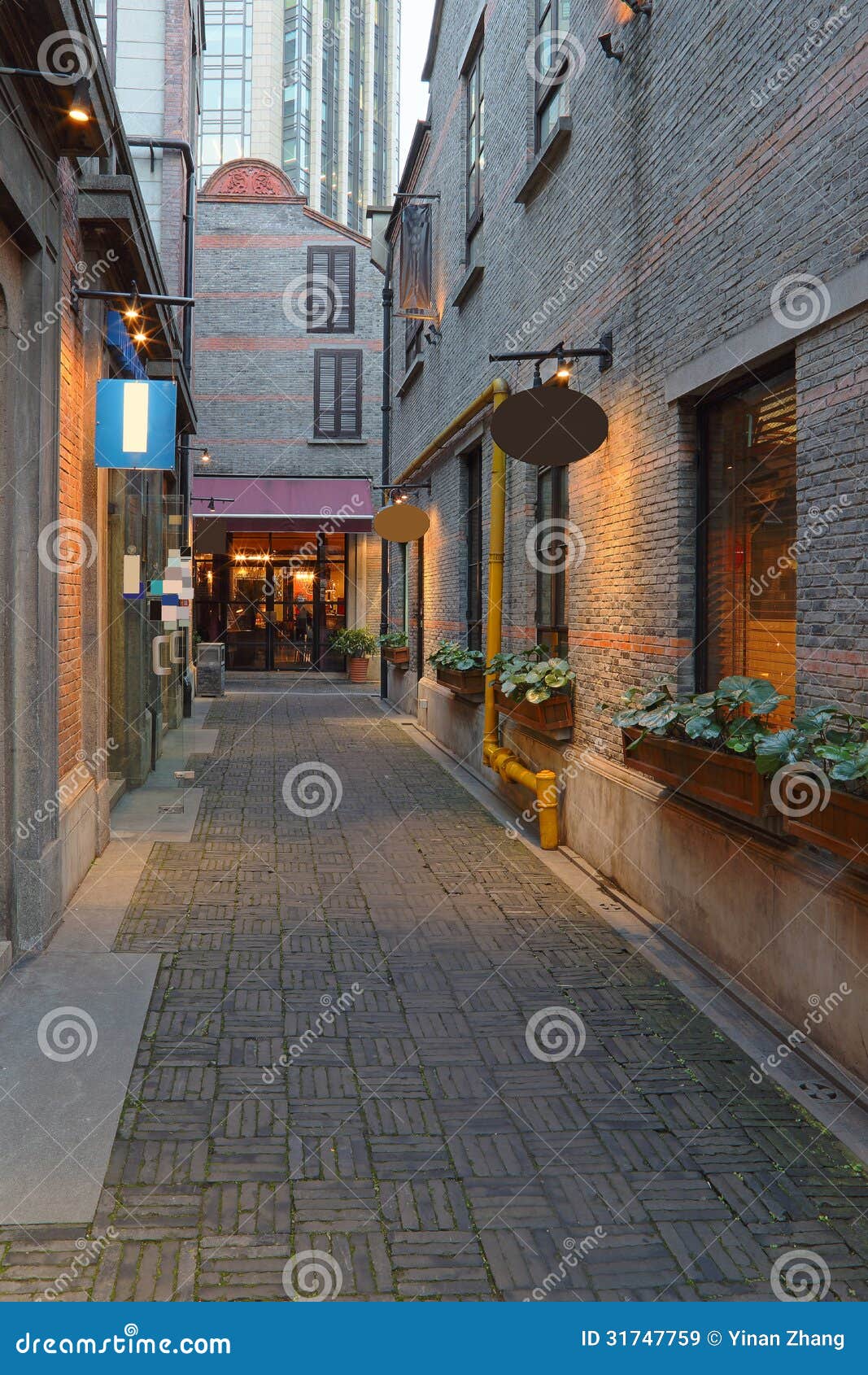 Shanghai Xintiandi alley stock image. Image of building - 31747759