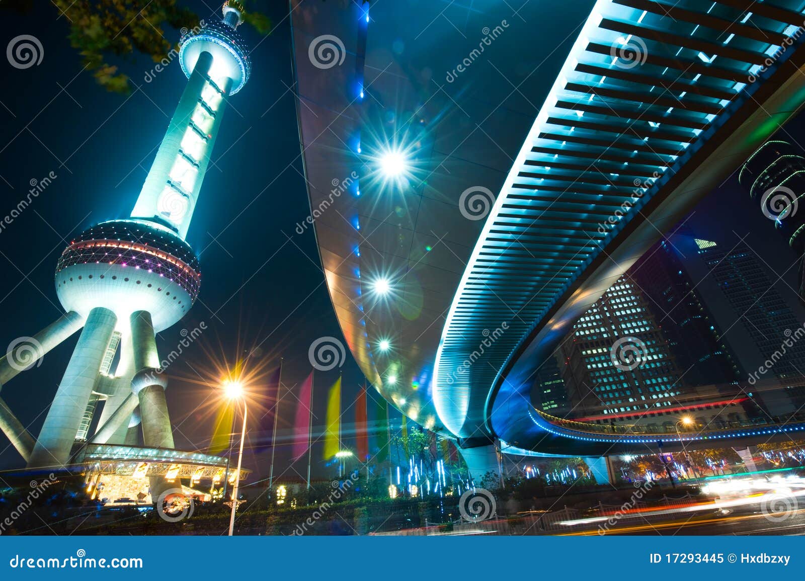 Shanghi skyline at night editorial image. Image of built - 17293445