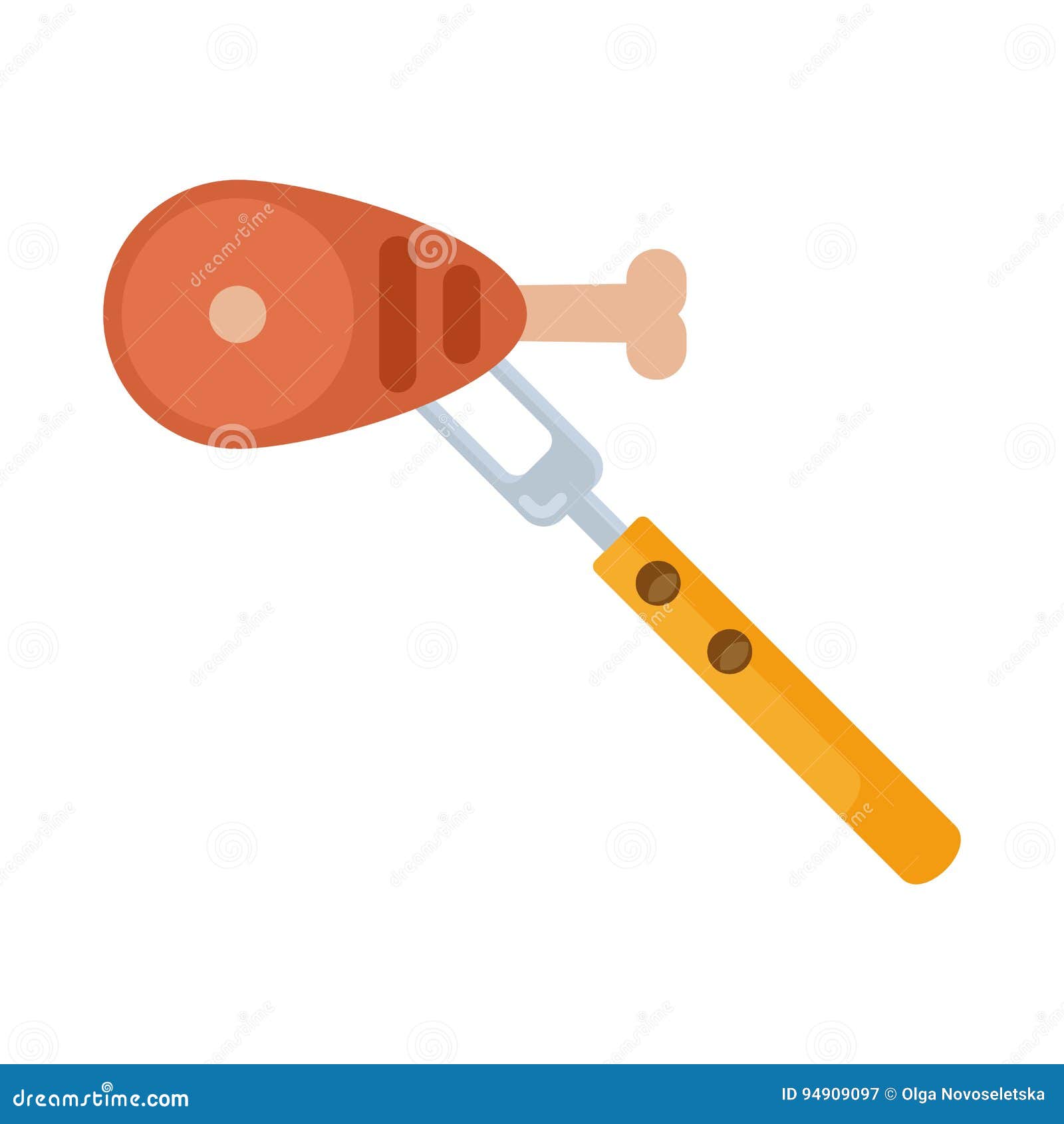 Shank on fork stock vector. Illustration of banner, cuisine - 94909097