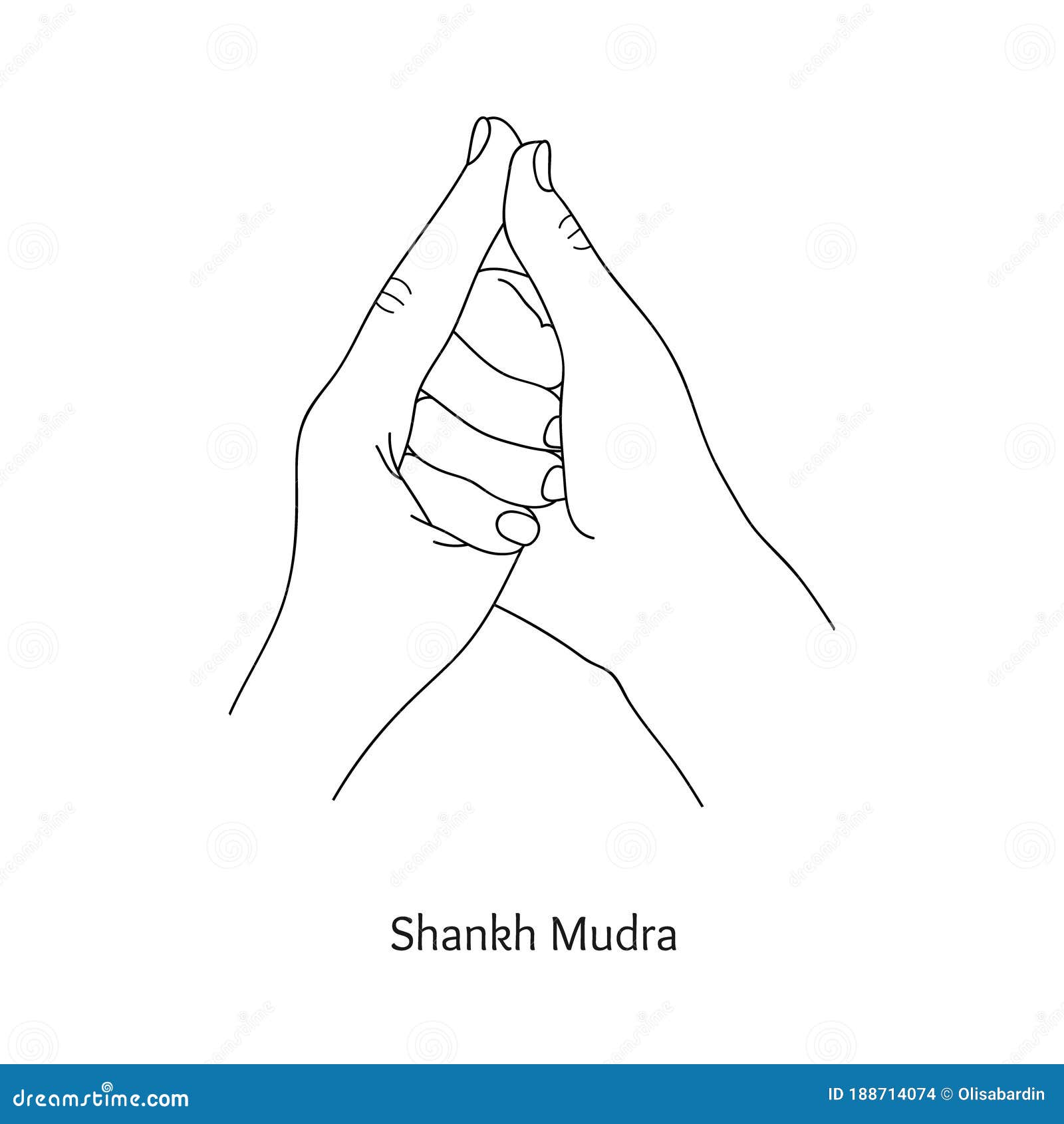 Shankh Mudra / Gesture of Shell. Vector Stock Vector - Illustration of ...