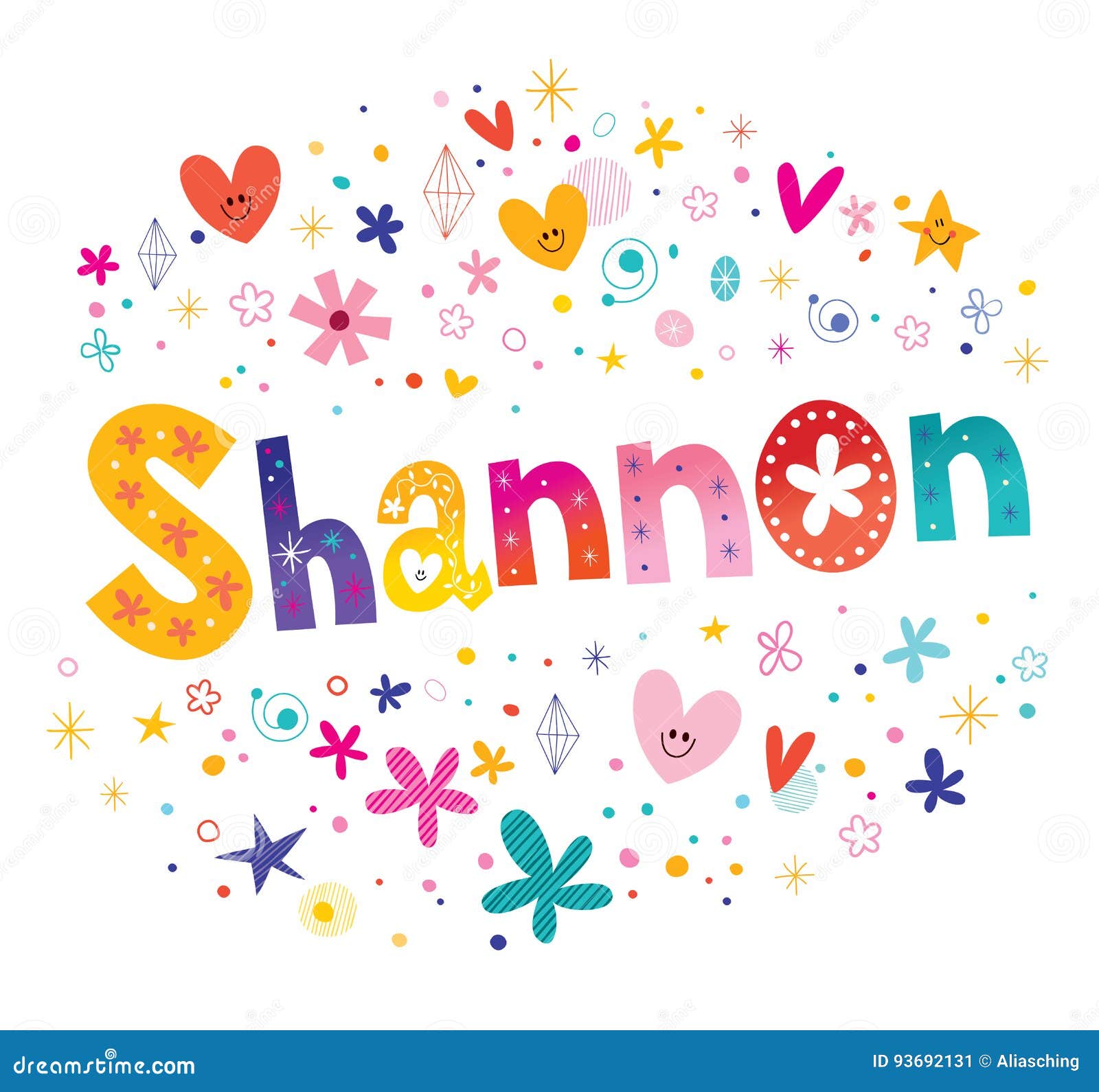 Shannon girls name stock vector. Illustration of birth - 93692131