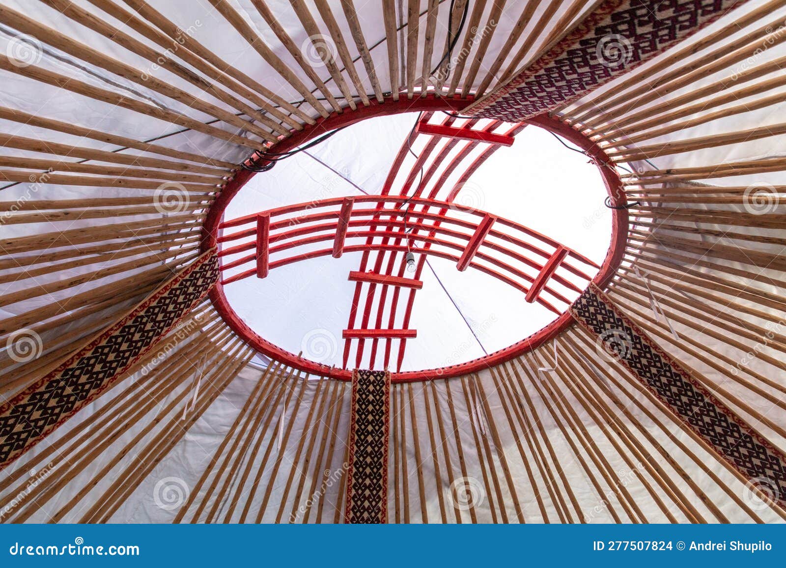 Shanyrak Ceiling in a Kazakh Yurt As a Background Stock Photo - Image ...