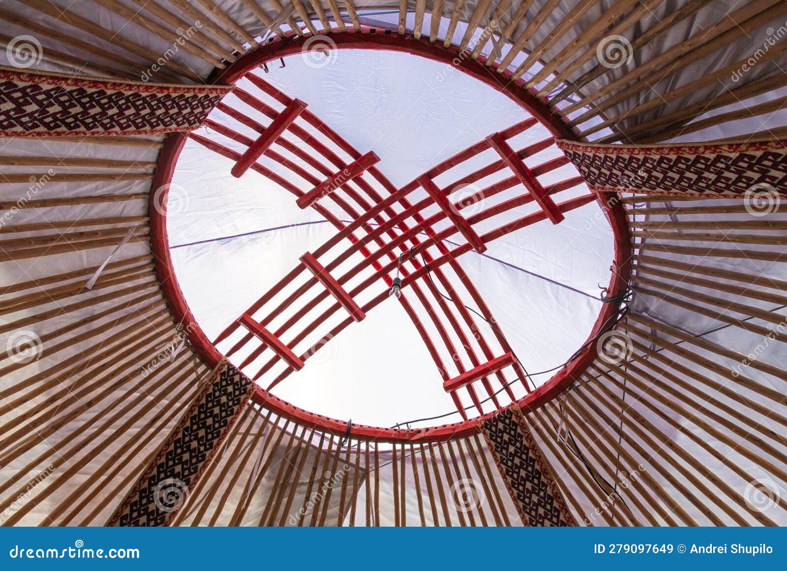 Shanyrak Ceiling in a Kazakh Yurt As a Background Stock Image - Image ...