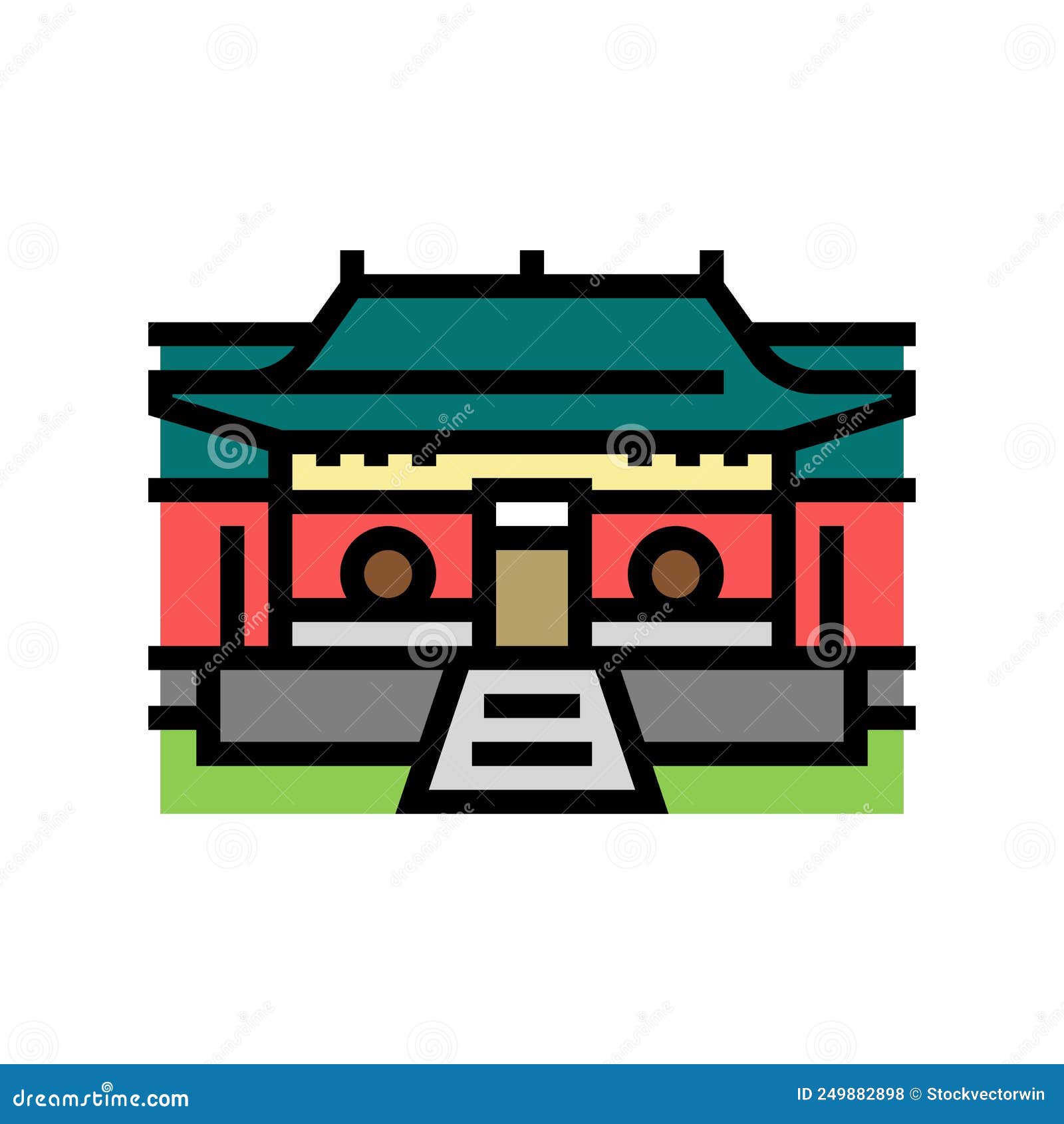 Shaolin Monastery Color Icon Vector Illustration Stock Vector ...