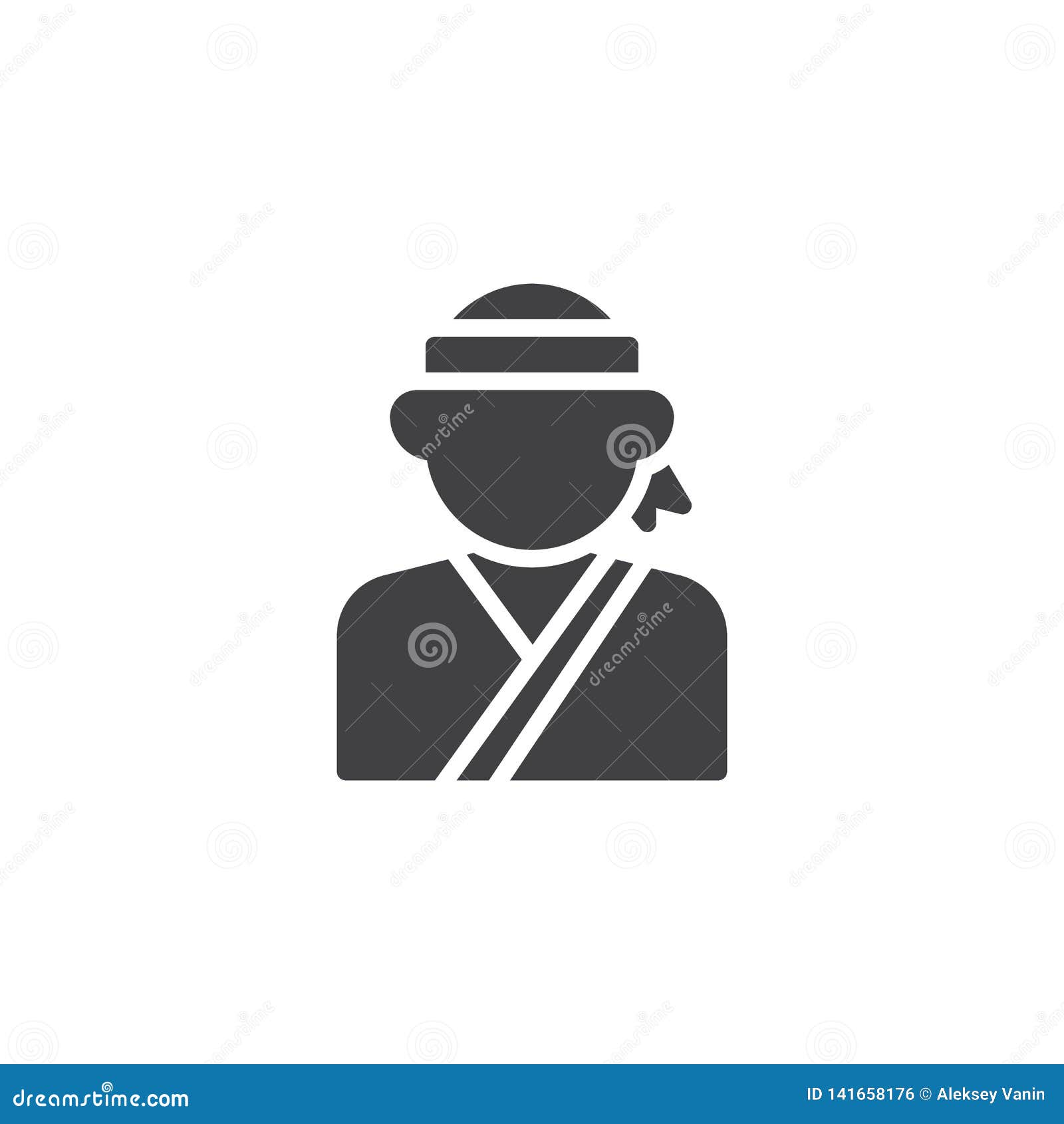 Shaolin monk vector icon stock vector. Illustration of sign - 141658176