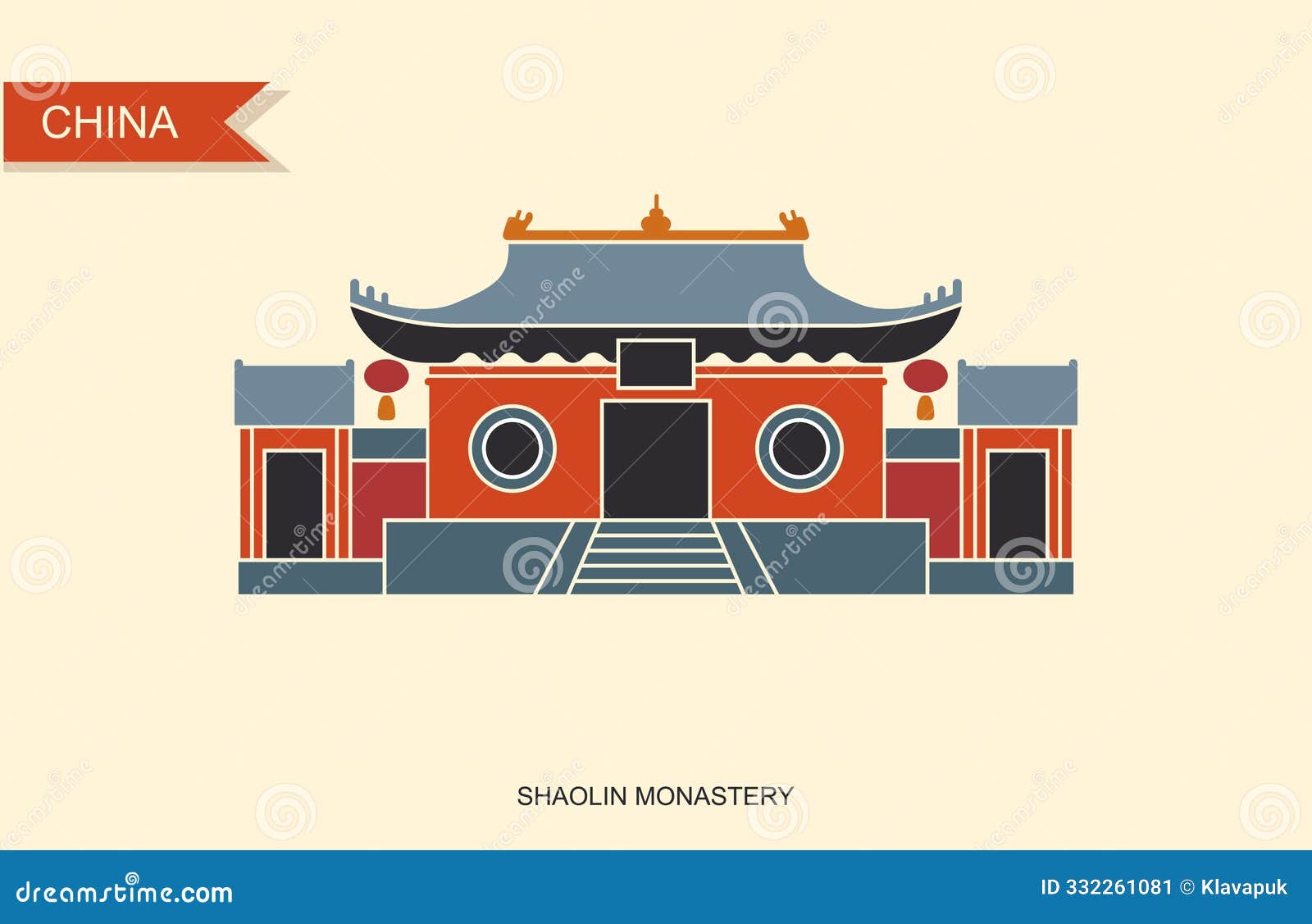 Shaolin Temple Henan City Vector. Shaolin Monastery Sign ...