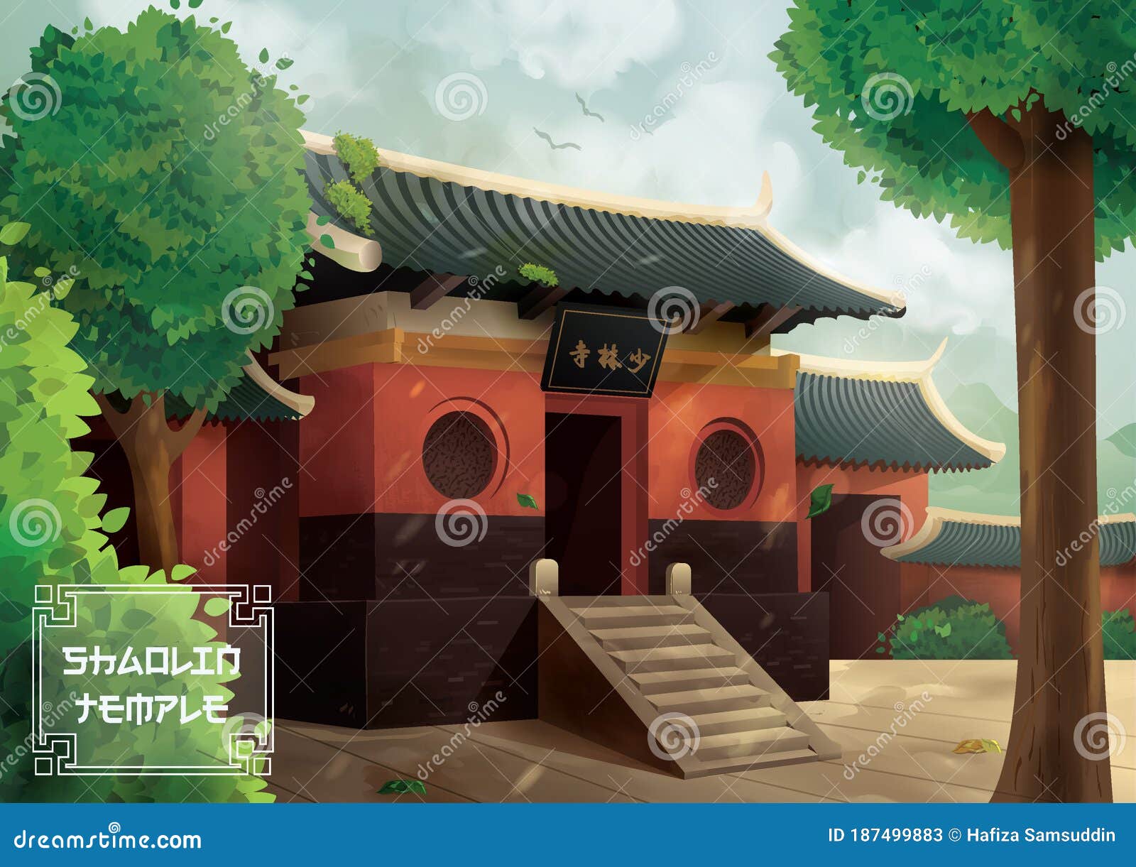 Print stock vector. Illustration of temple, buddhist - 187499883