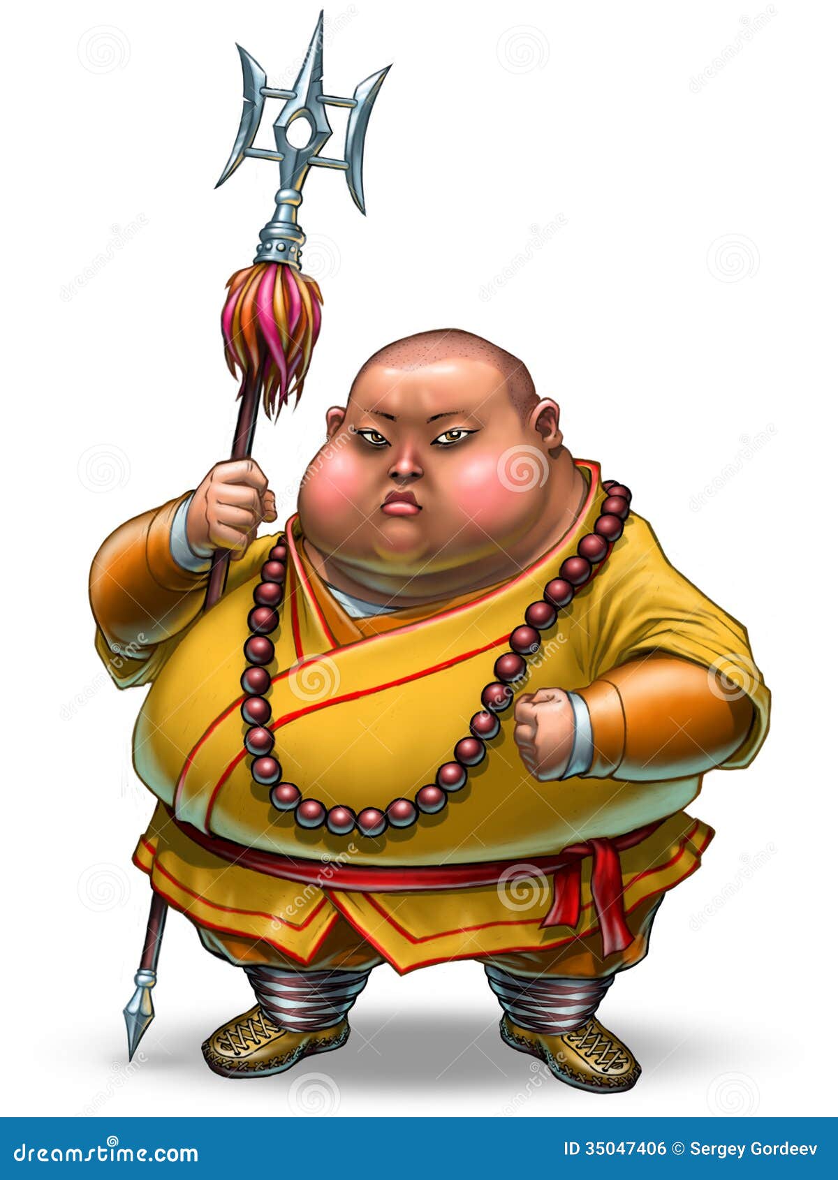 Shaolin warrior stock illustration. Illustration of cartoon - 35047406