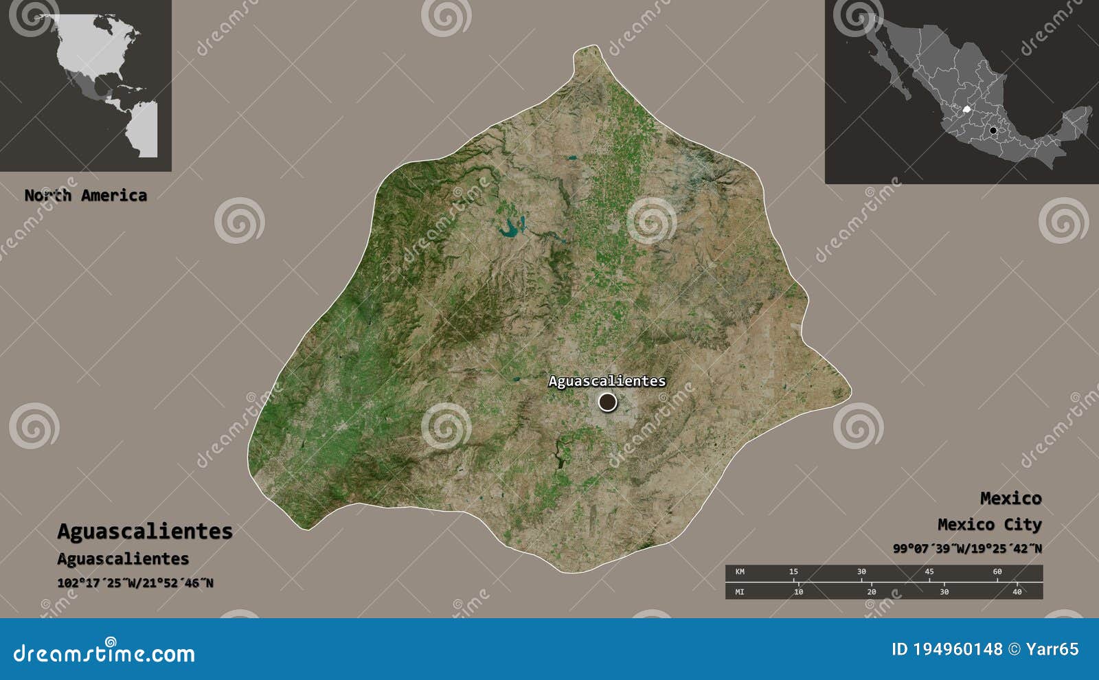Aguascalientes, State of Mexico,. Previews. Satellite Stock ...