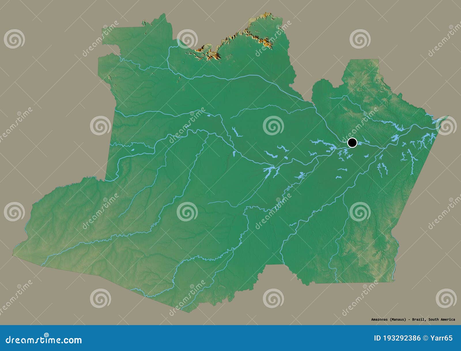 Amazonas, State of Brazil, on Solid. Relief Stock Illustration ...