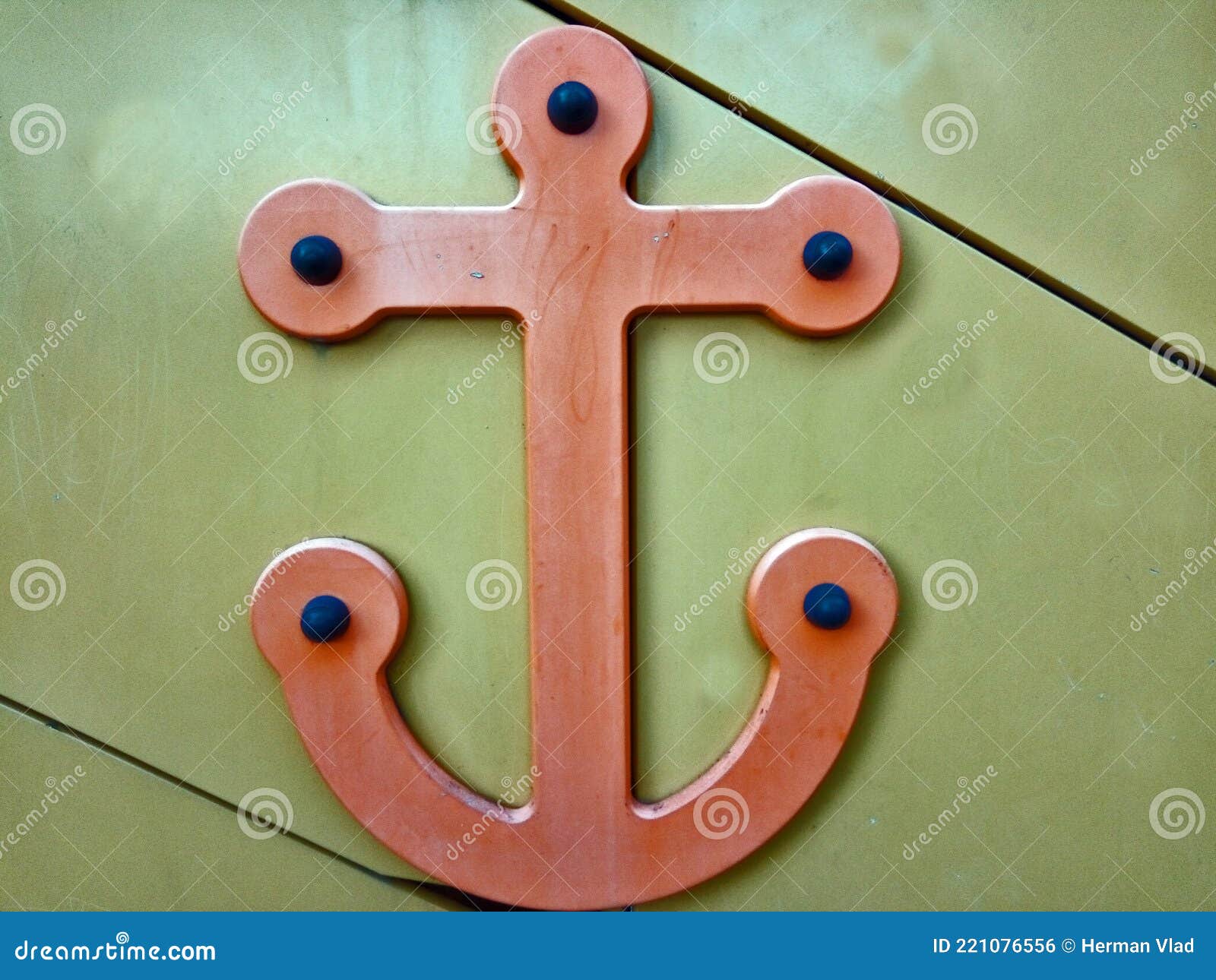 The Shape of an Anchor on a Green Background Stock Photo - Image of ...