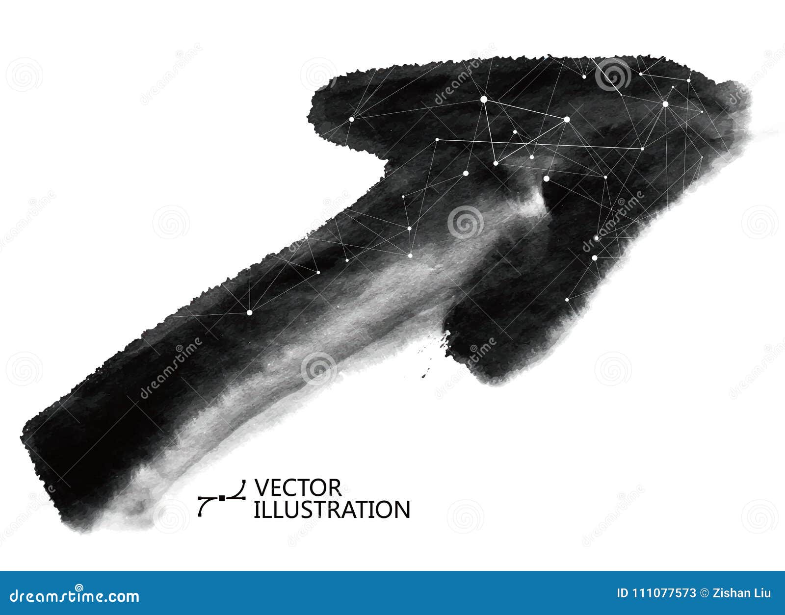 The Shape of the Arrow Made of Ink. Stock Image - Image of background ...