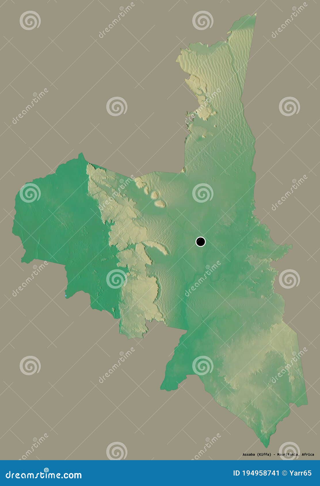 Assaba, Region of Mauritania, on Solid. Relief Stock Illustration ...
