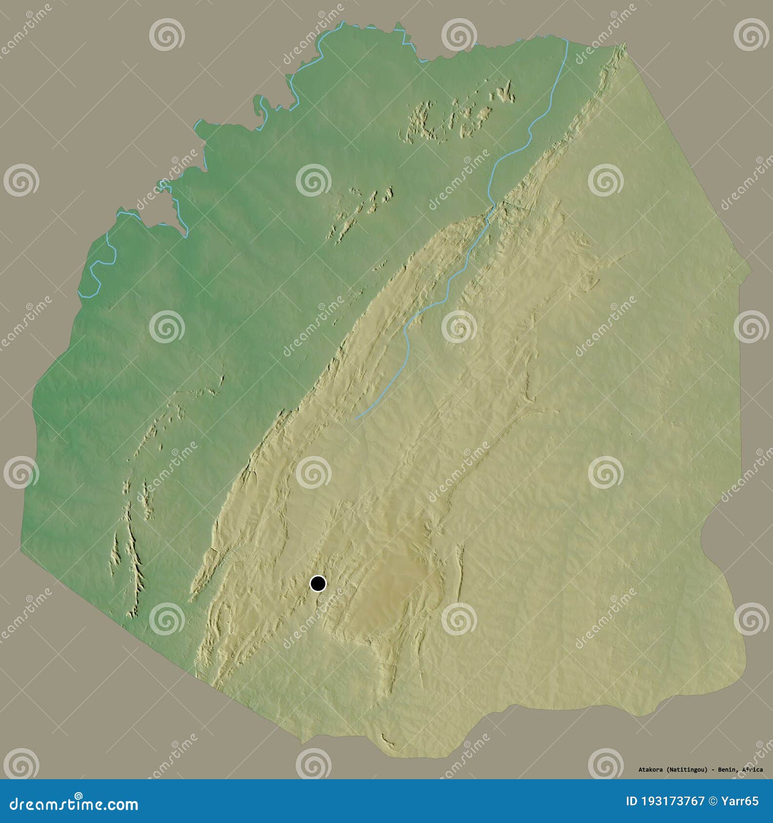 Atakora, Department of Benin, on Solid. Relief Stock Illustration ...