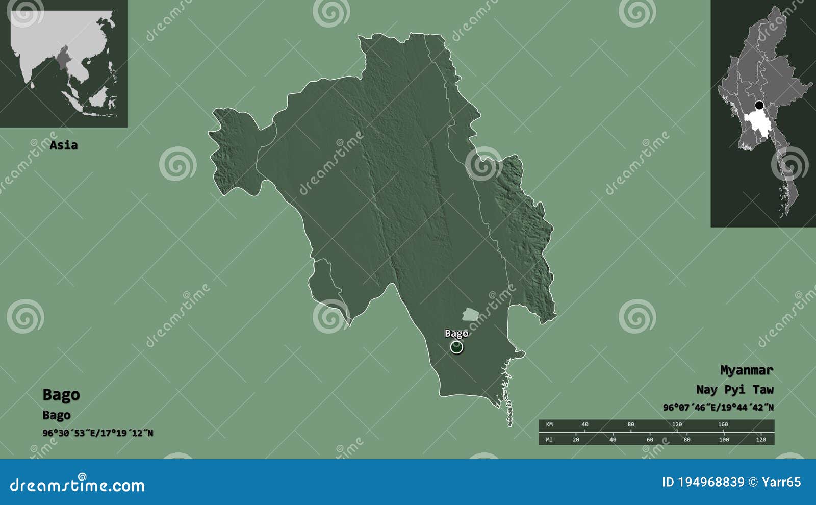 Bago, Division of Myanmar,. Previews. Administrative Stock Illustration ...