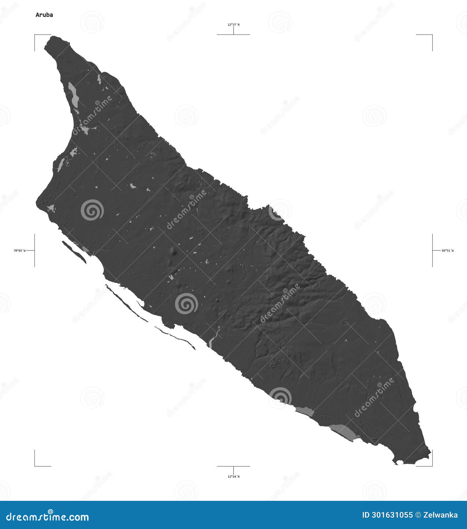 Aruba Shape on White. Bilevel Stock Illustration - Illustration of ...