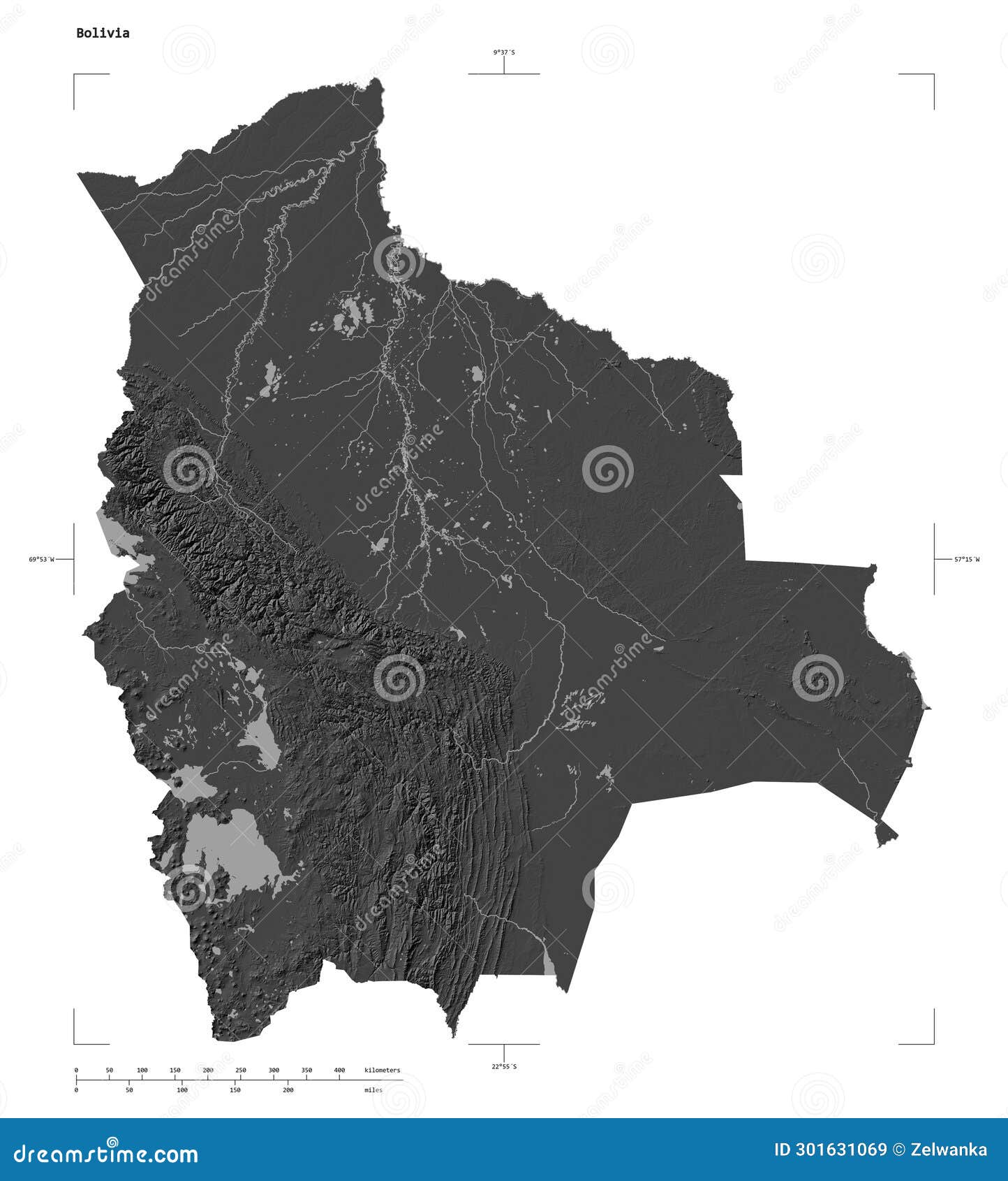 Bolivia Shape on White. Bilevel Stock Illustration - Illustration of ...