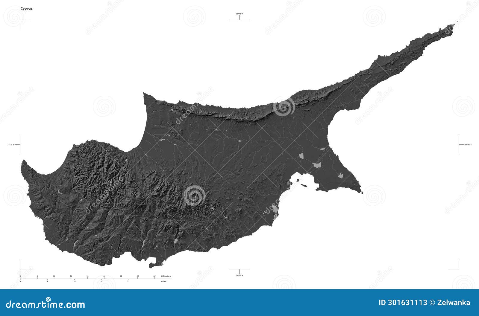 Cyprus Shape on White. Bilevel Stock Illustration - Illustration of ...