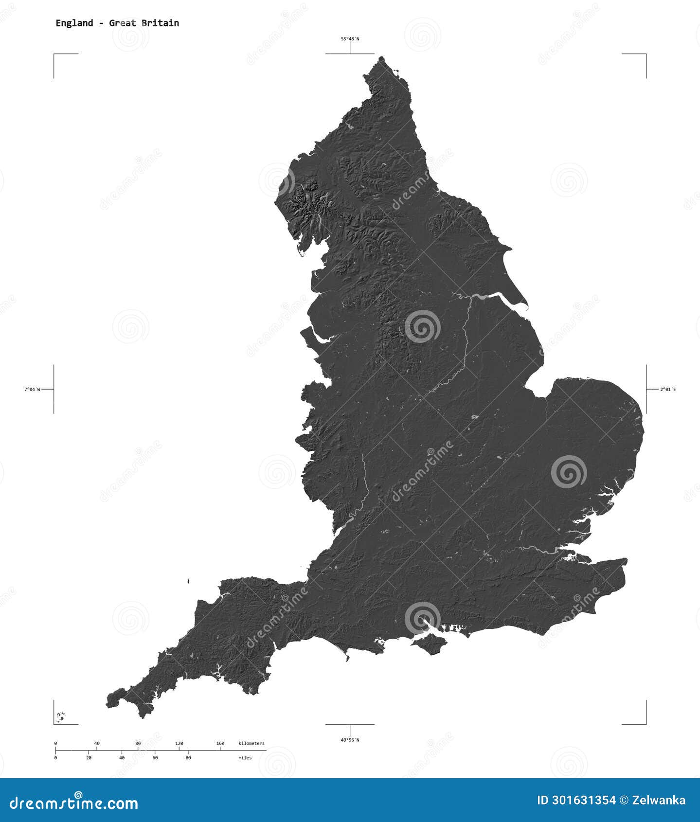 England - Great Britain Shape on White. Bilevel Stock Illustration ...