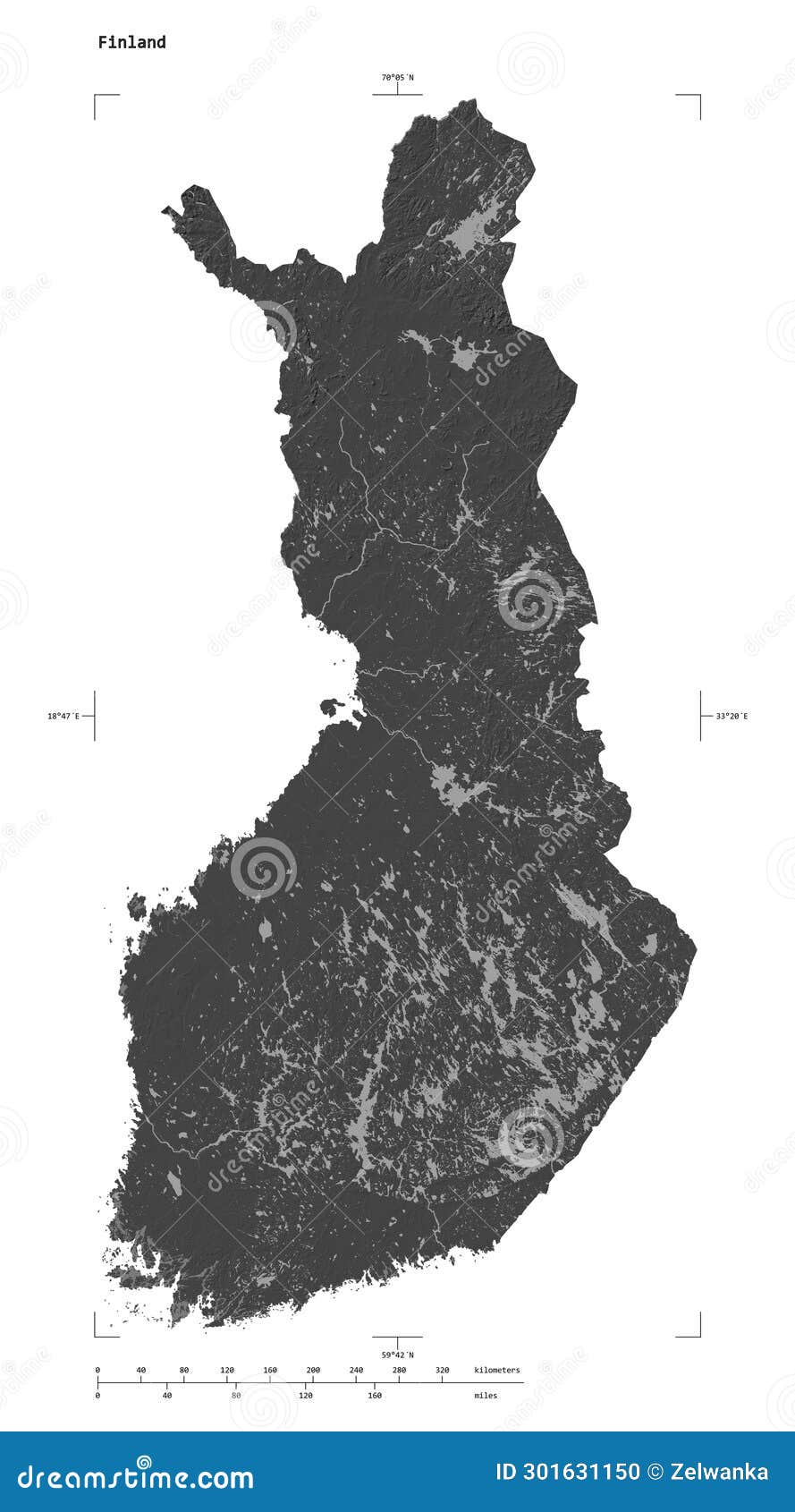 Finland Shape on White. Bilevel Stock Illustration - Illustration of ...