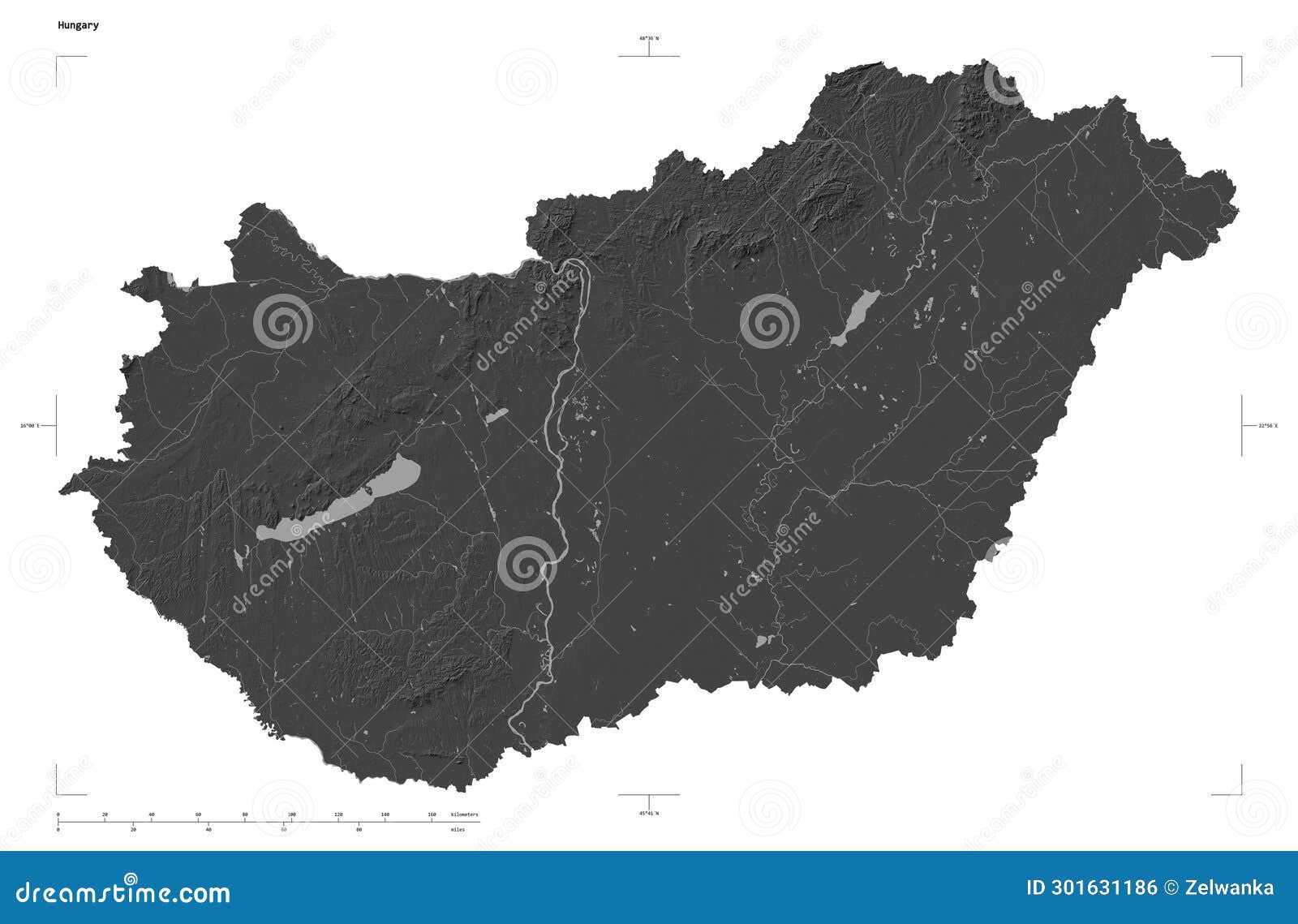 Hungary Shape on White. Bilevel Stock Illustration - Illustration of ...