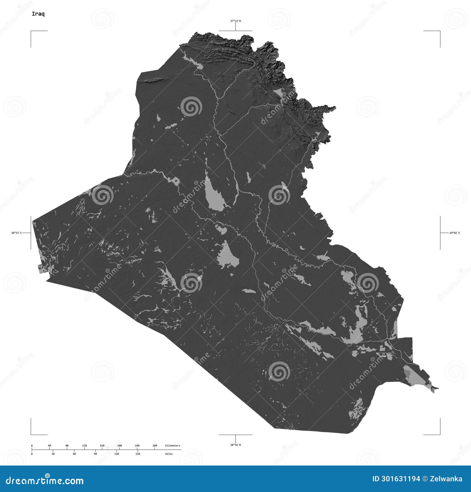 Iraq Shape on White. Bilevel Stock Illustration - Illustration of ...