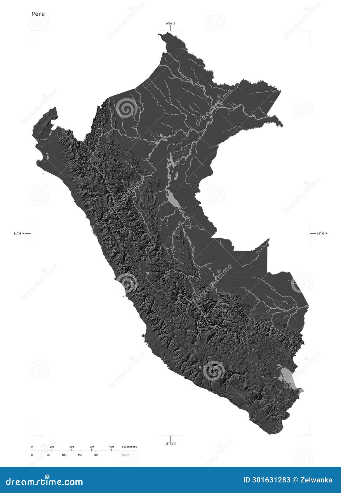 Peru Shape on White. Bilevel Stock Illustration - Illustration of atlas ...