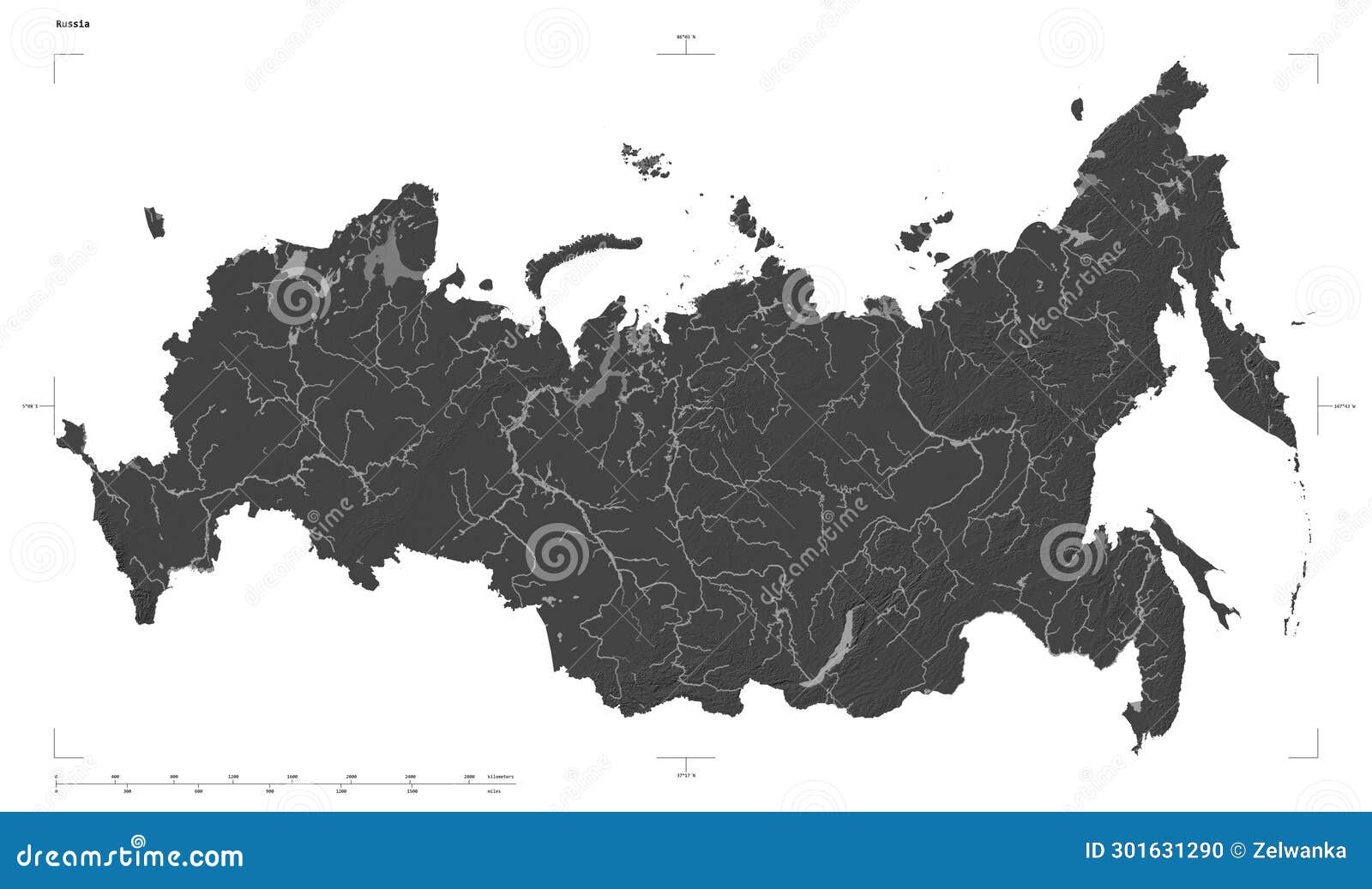 Russia Shape on White. Bilevel Stock Illustration - Illustration of ...