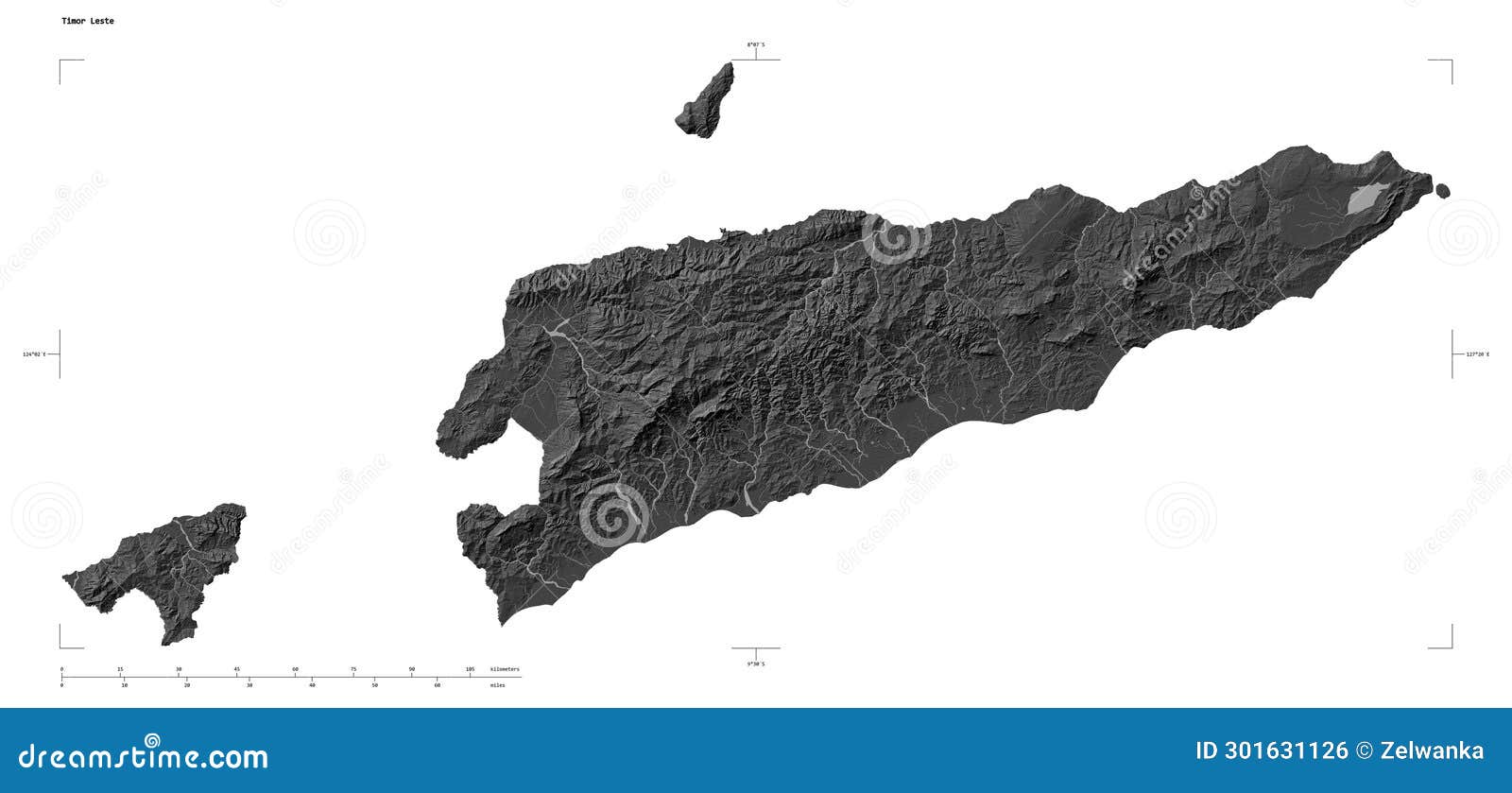 Timor Leste Shape on White. Bilevel Stock Illustration - Illustration ...