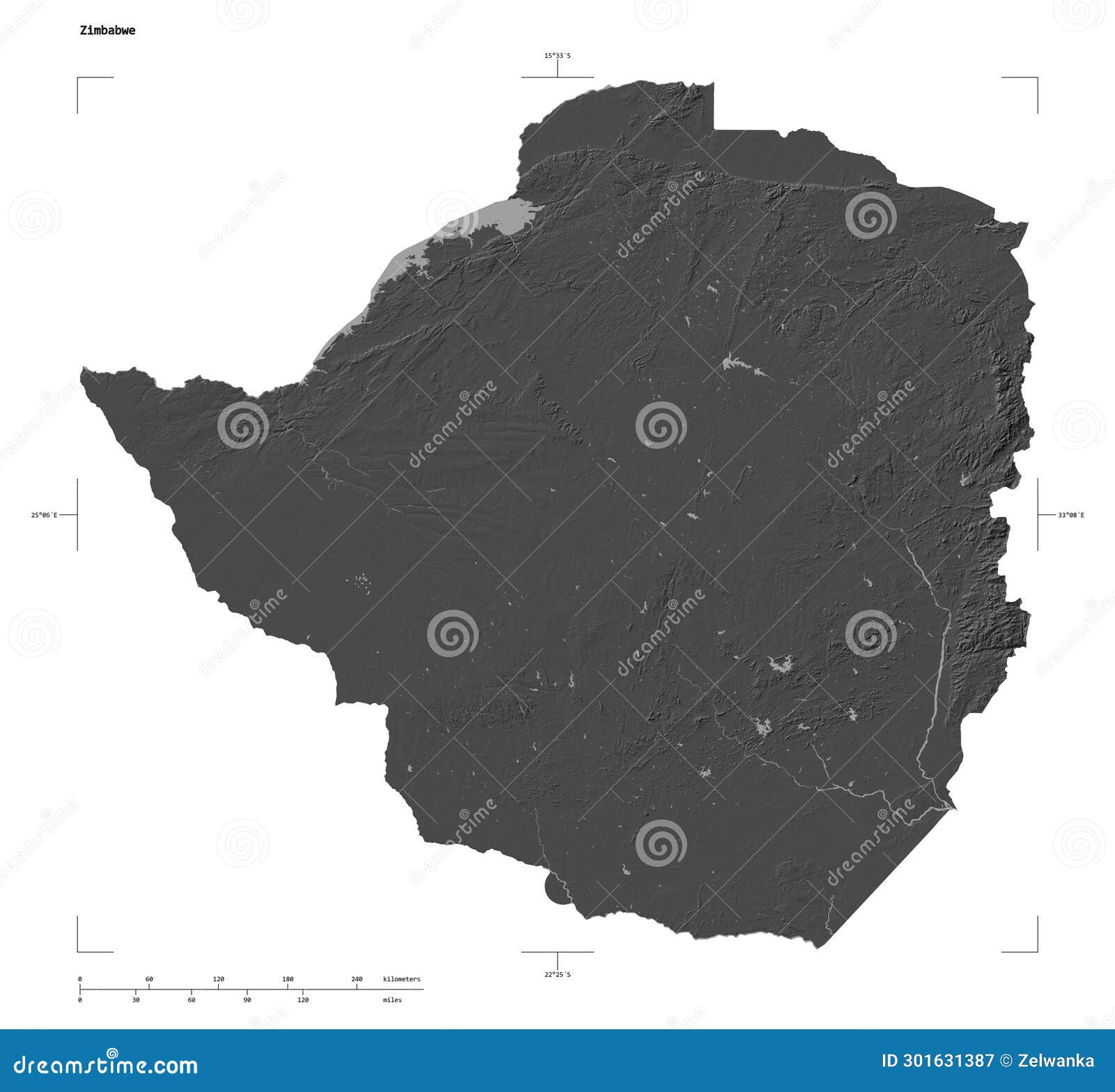 Zimbabwe Shape on White. Bilevel Stock Illustration - Illustration of ...