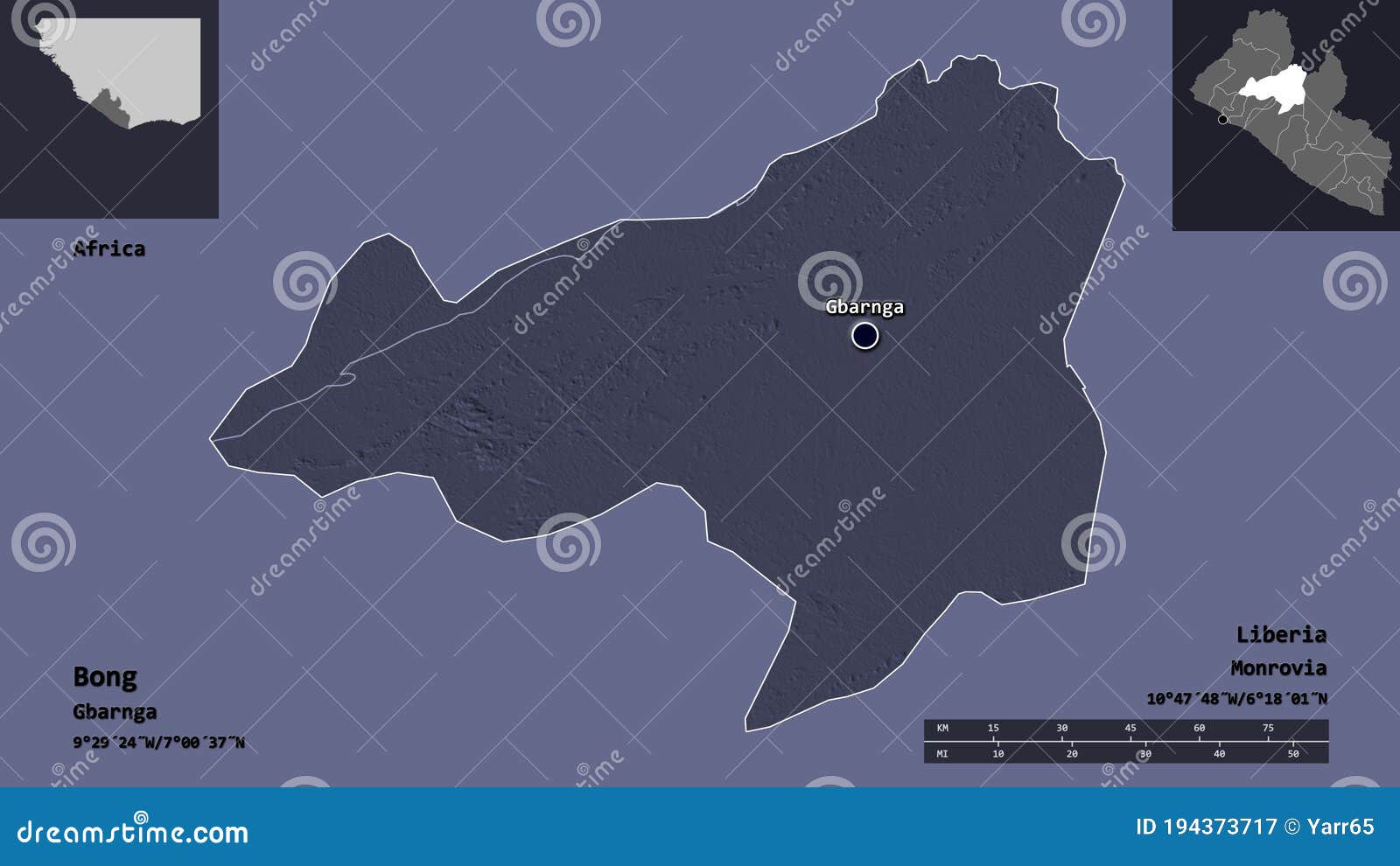 Bong, County of Liberia,. Previews. Administrative Stock Illustration ...