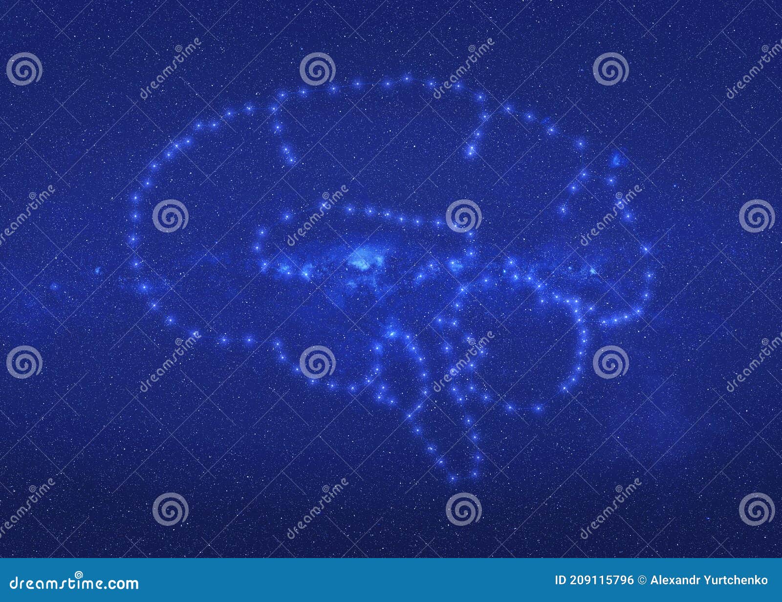 Shape of Brain Constellation in Outer Space Stock Illustration ...