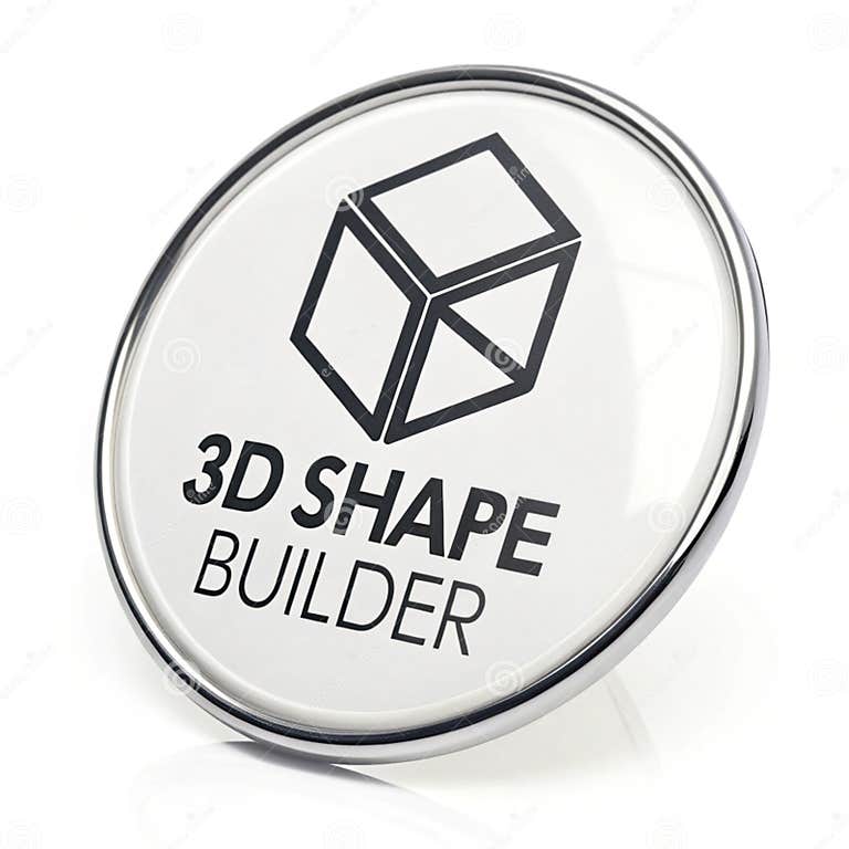 Shape Builder 3D Icon on Transparent Background Stock Illustration ...