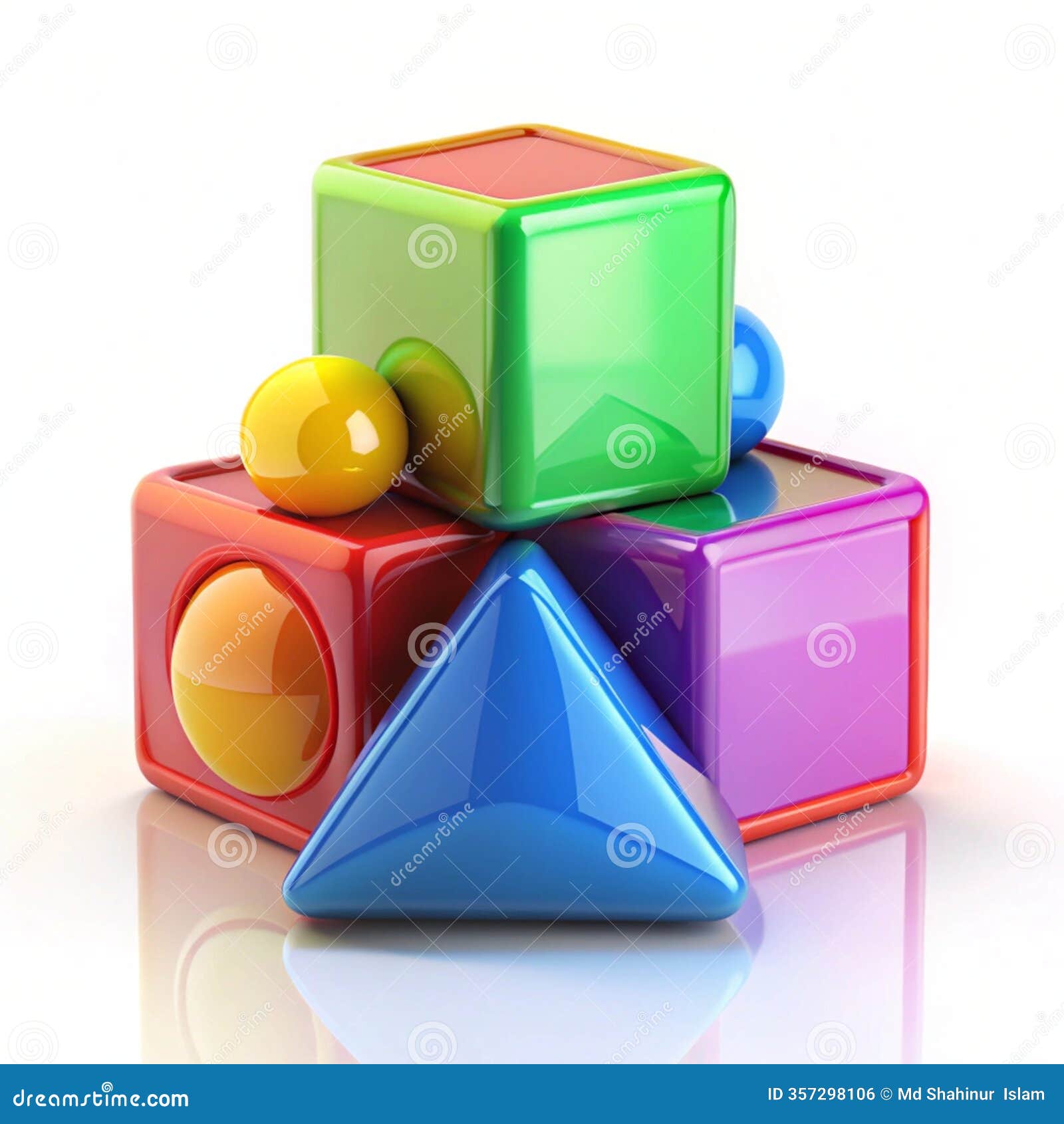 Shape Builder 3D Illustration Stock Illustration - Illustration of ...