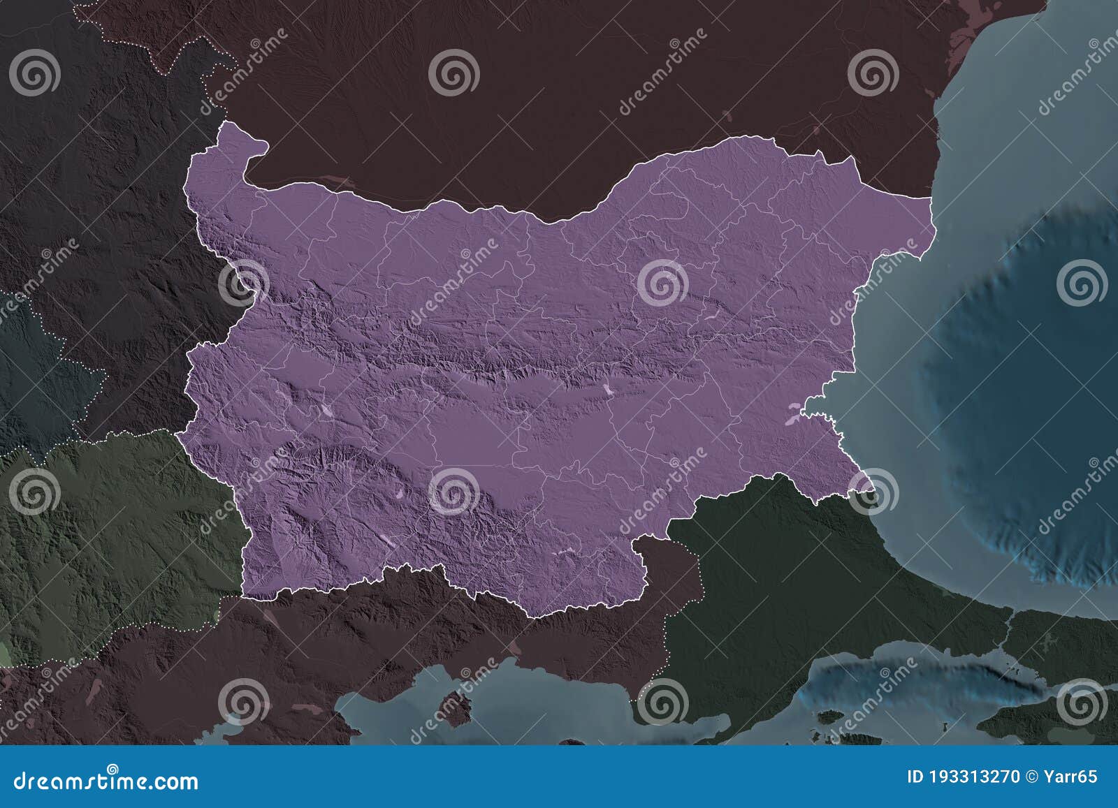 Bulgaria Borders. Neighbourhood Desaturated. Administrative Stock ...