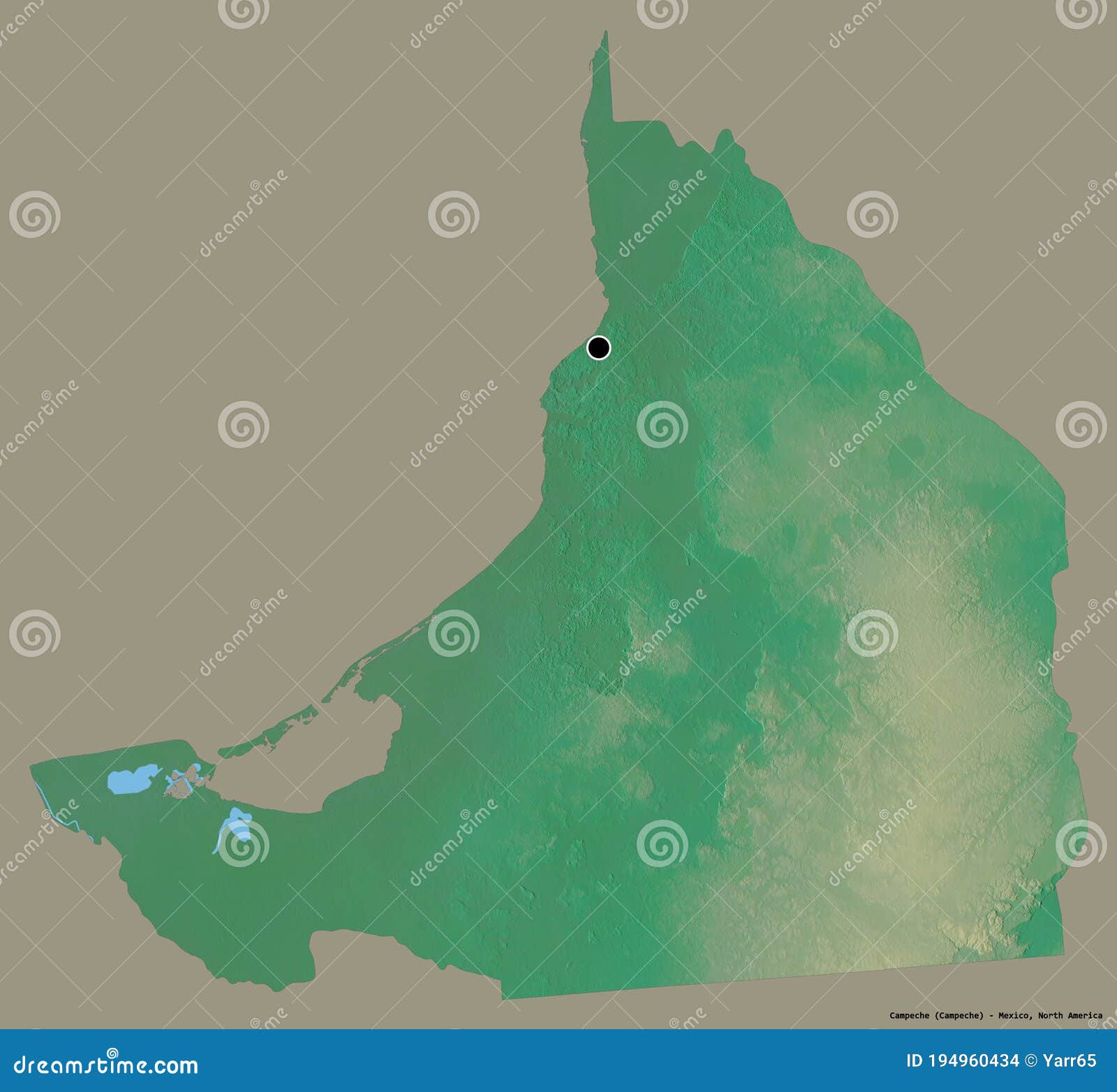 Campeche, State of Mexico, on Solid. Relief Stock Illustration ...