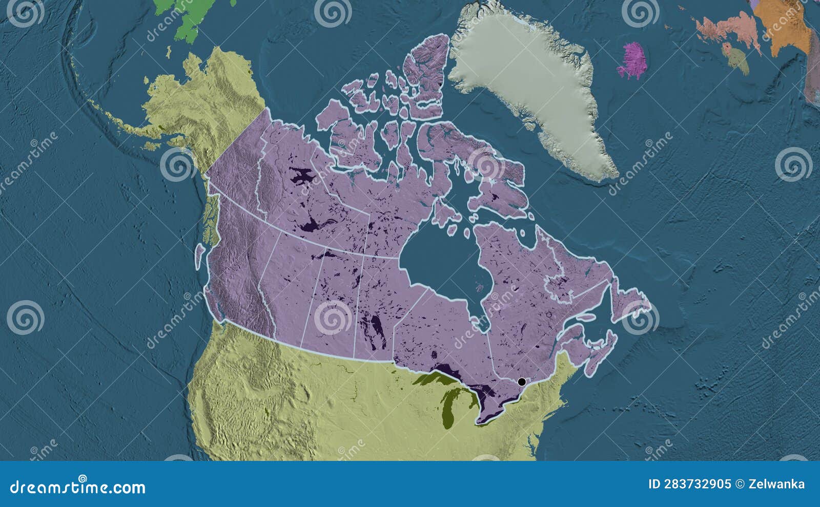 Shape of Canada with Regional Borders. Administrative. Stock ...